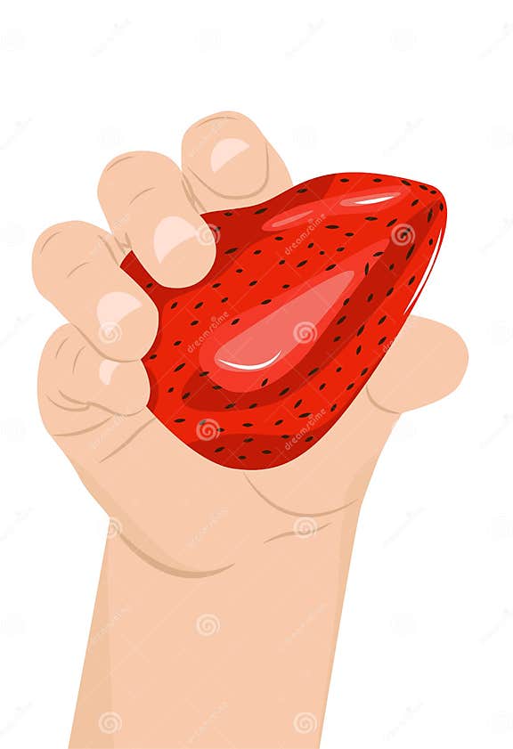 Fraises Dans Une Main D'enfant Illustration de Vecteur - Illustration ...