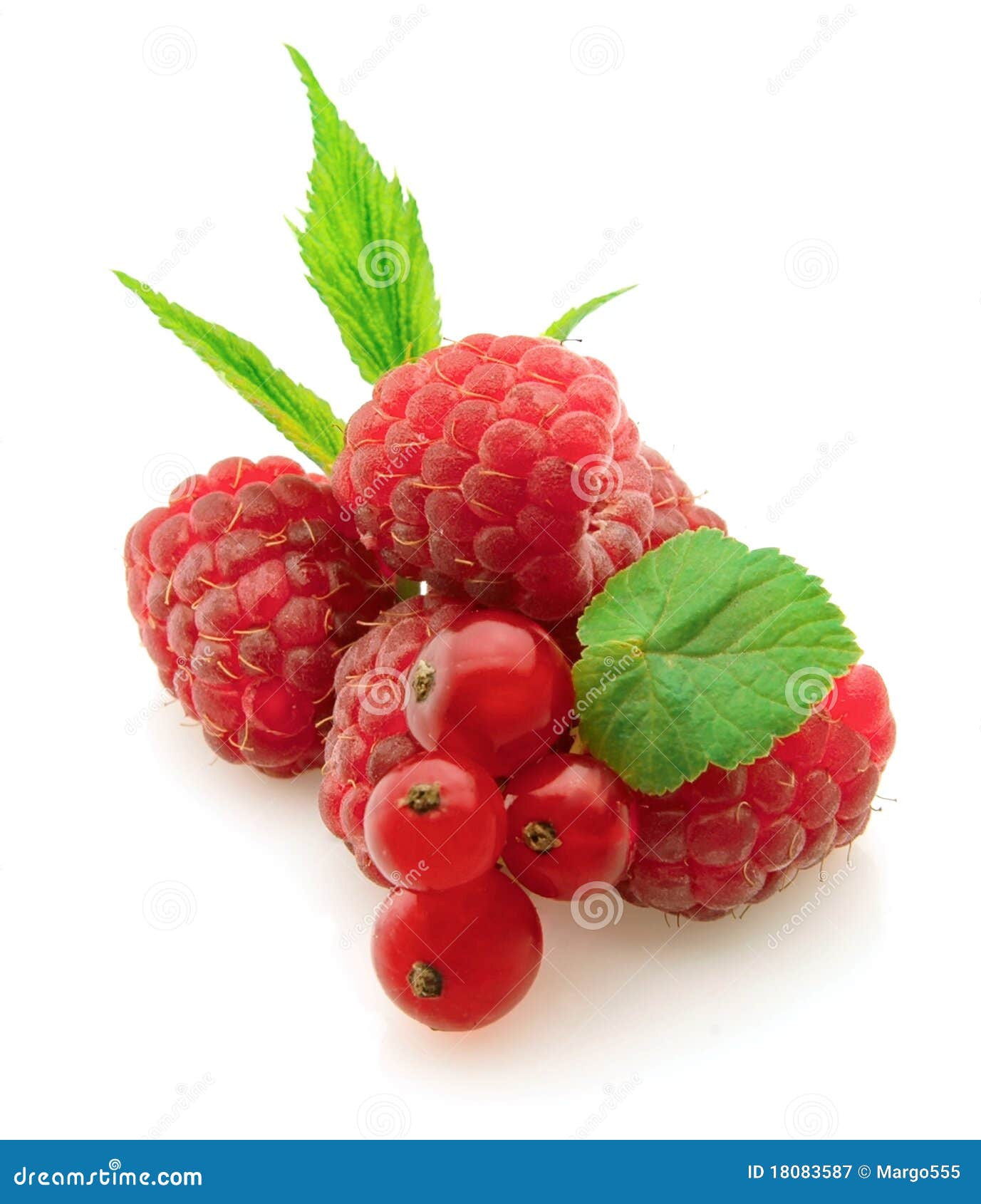 Framboise Et Une Groseille Rouge Image stock - Image du trois, dessert ...