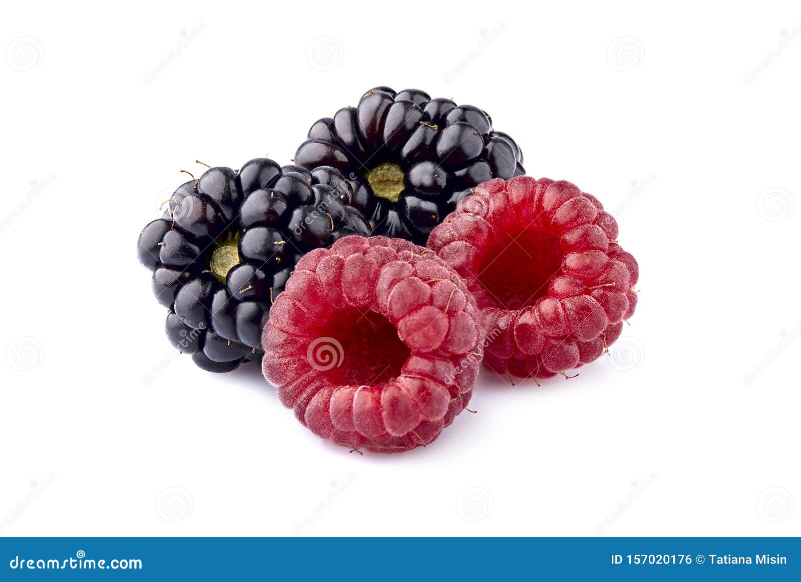 De Frambuesa Con Las Zarzamoras Aisladas En El Fondo Blanco. Las Moras ...