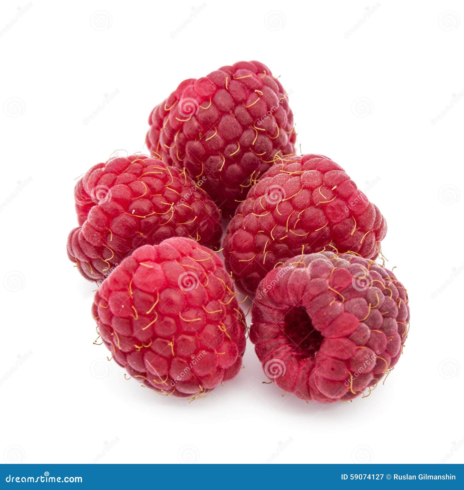 Frambuesas Aisladas En El Fondo Blanco Imagen de archivo - Imagen de ...