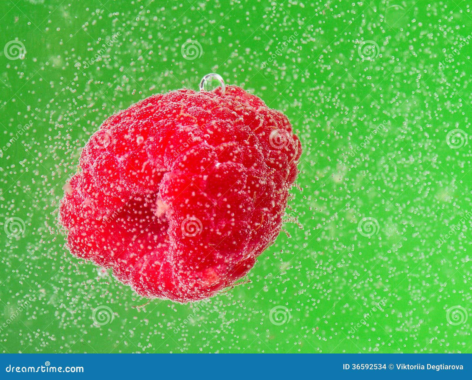 Frambuesas Con Las Burbujas En Agua Foto de archivo - Imagen de ...