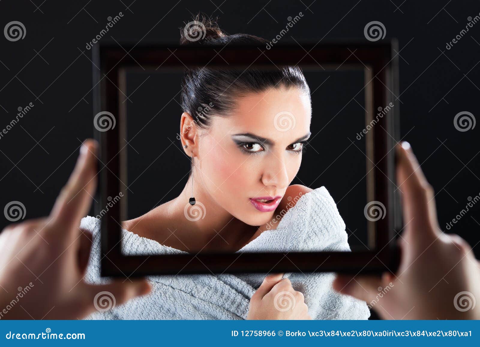Through the frame stock photo. Image of model, women - 12758966