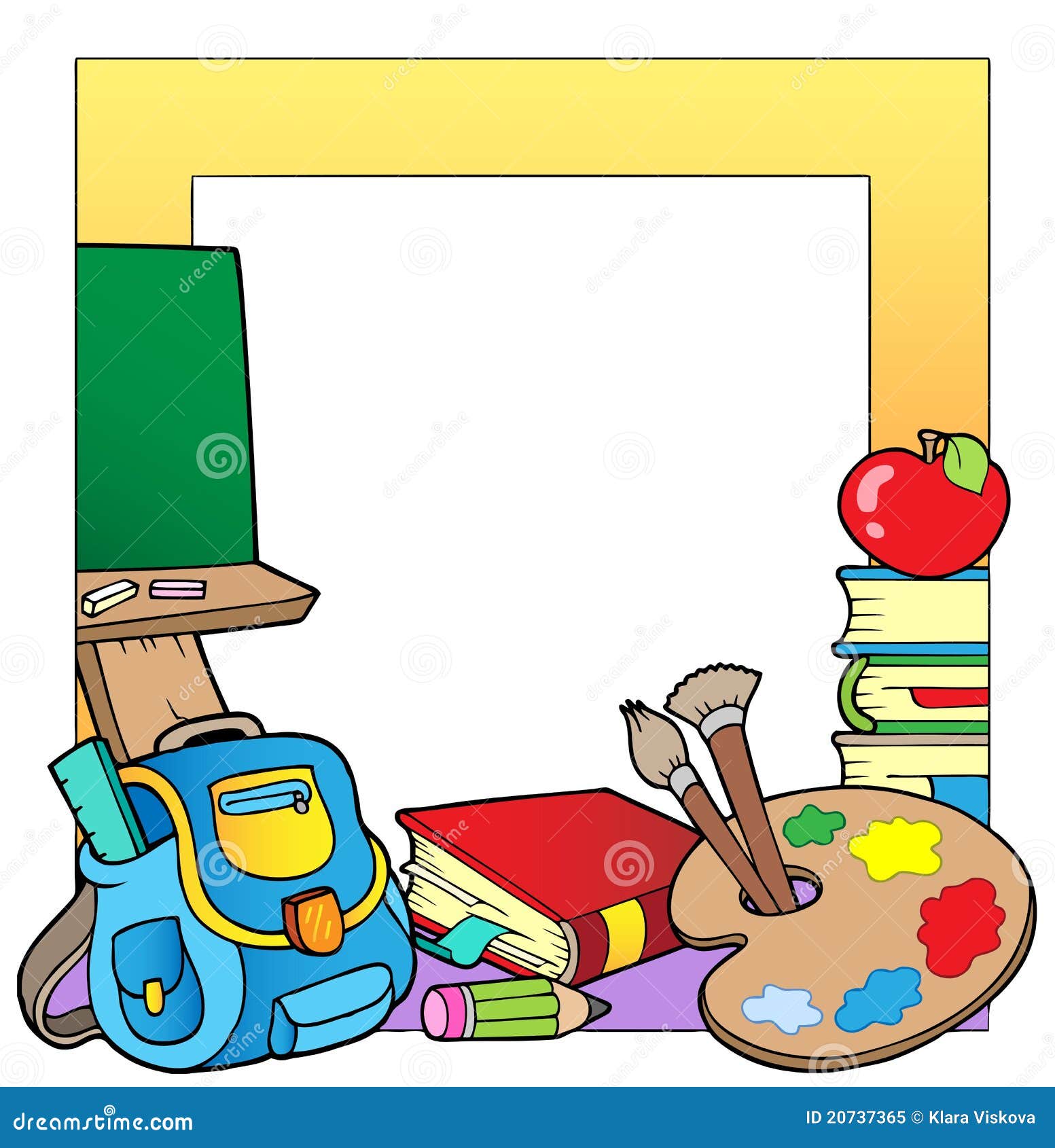 Frame 2 do tema da escola ilustração do vetor. Ilustração de aprenda ...