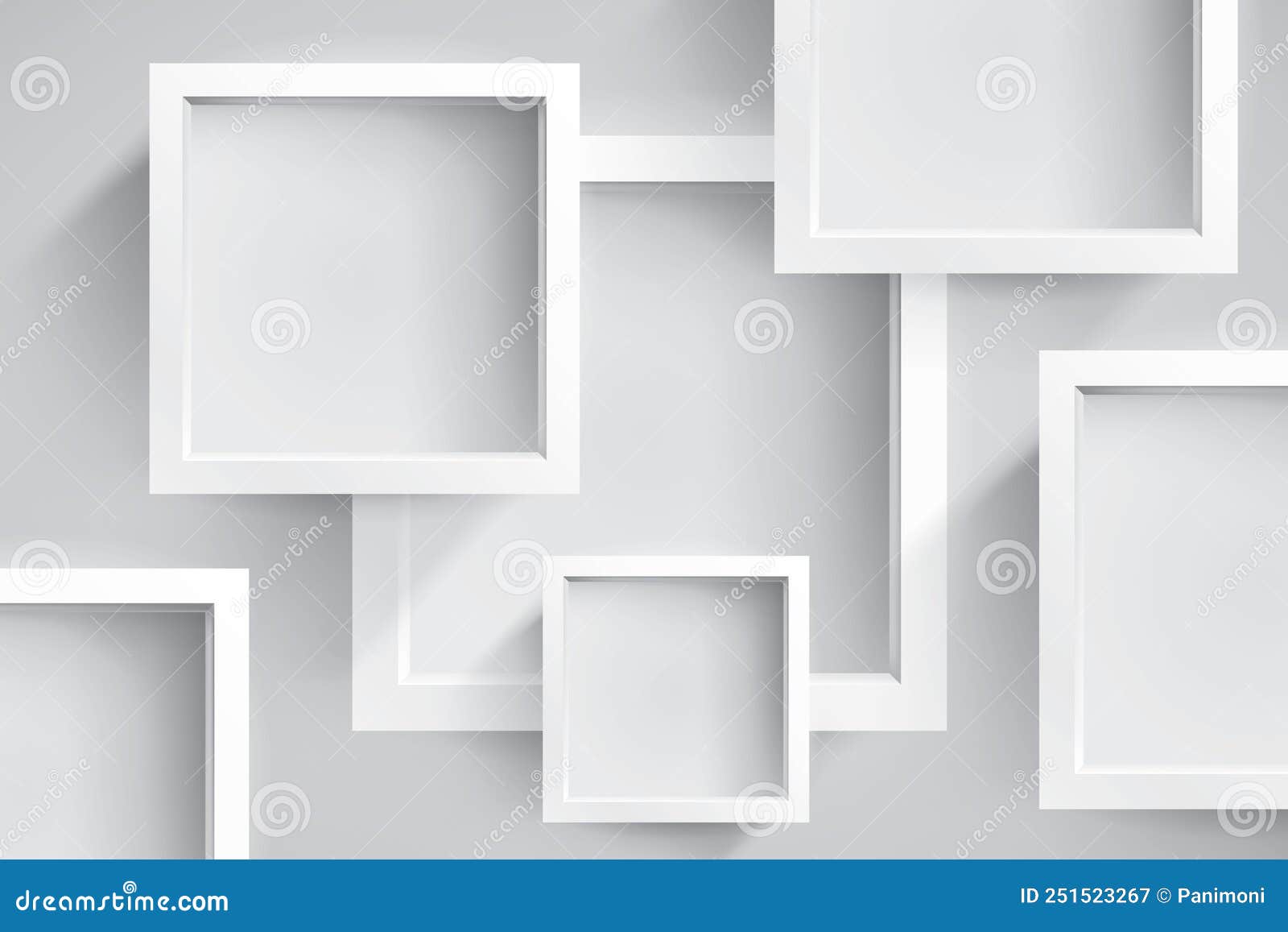 White Empty Squares and Frames, Abstract Composition. Vector Design ...