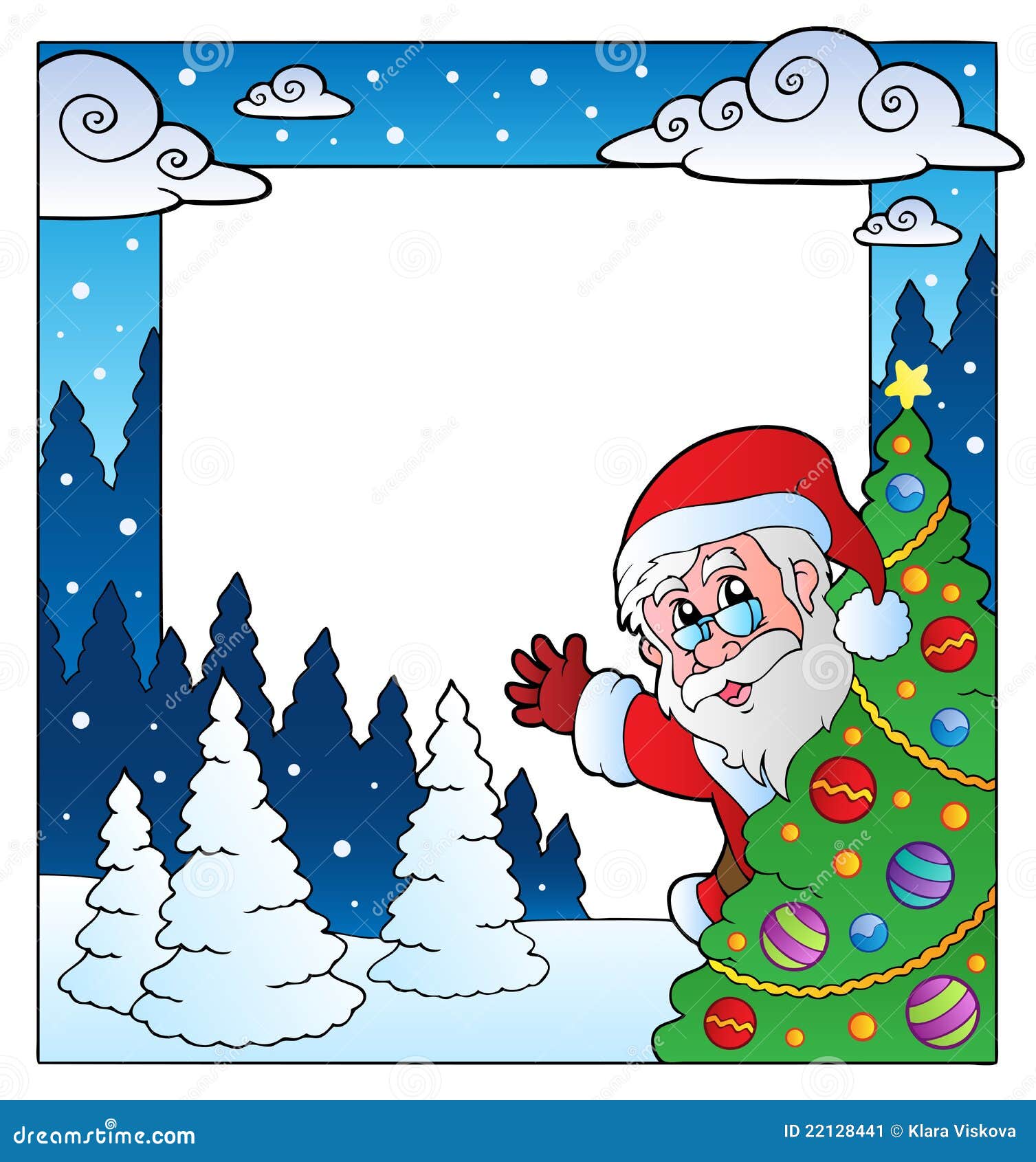 Frame 4 do tema do Natal ilustração do vetor. Ilustração de santa ...