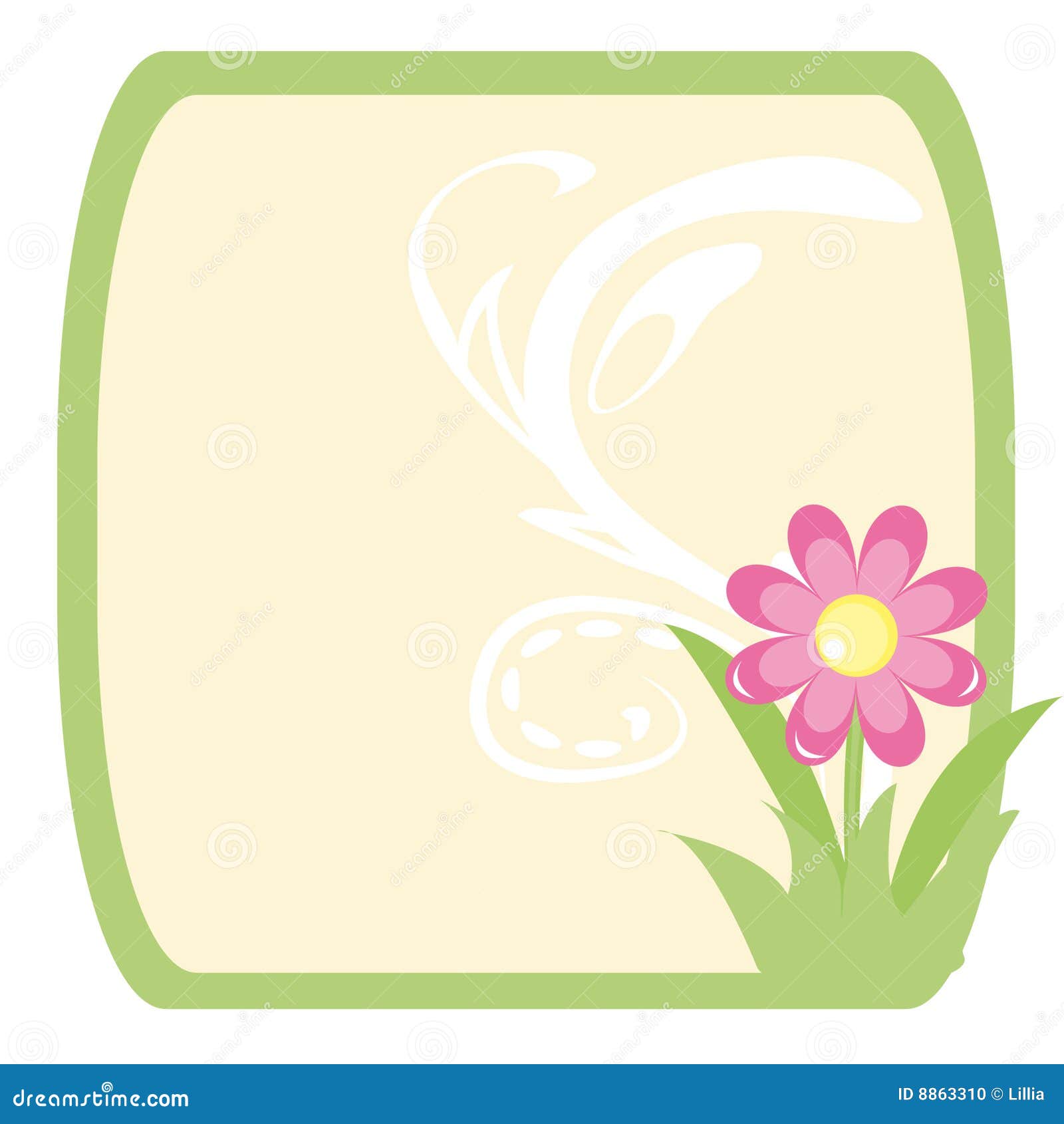 Frame with abstract flower stock vector. Illustration of colored - 8863310