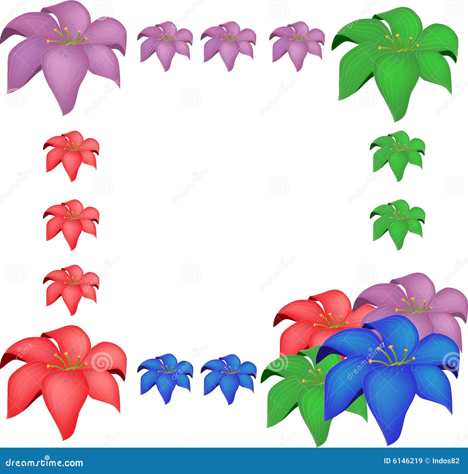 Frame of abstract flowers stock vector. Illustration of artistic - 6146219