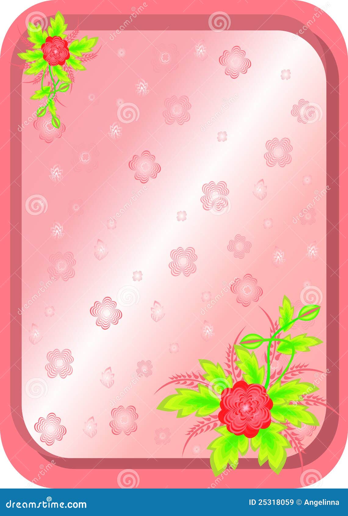 Frame with Abstract Flowers and Background Stock Vector - Illustration ...