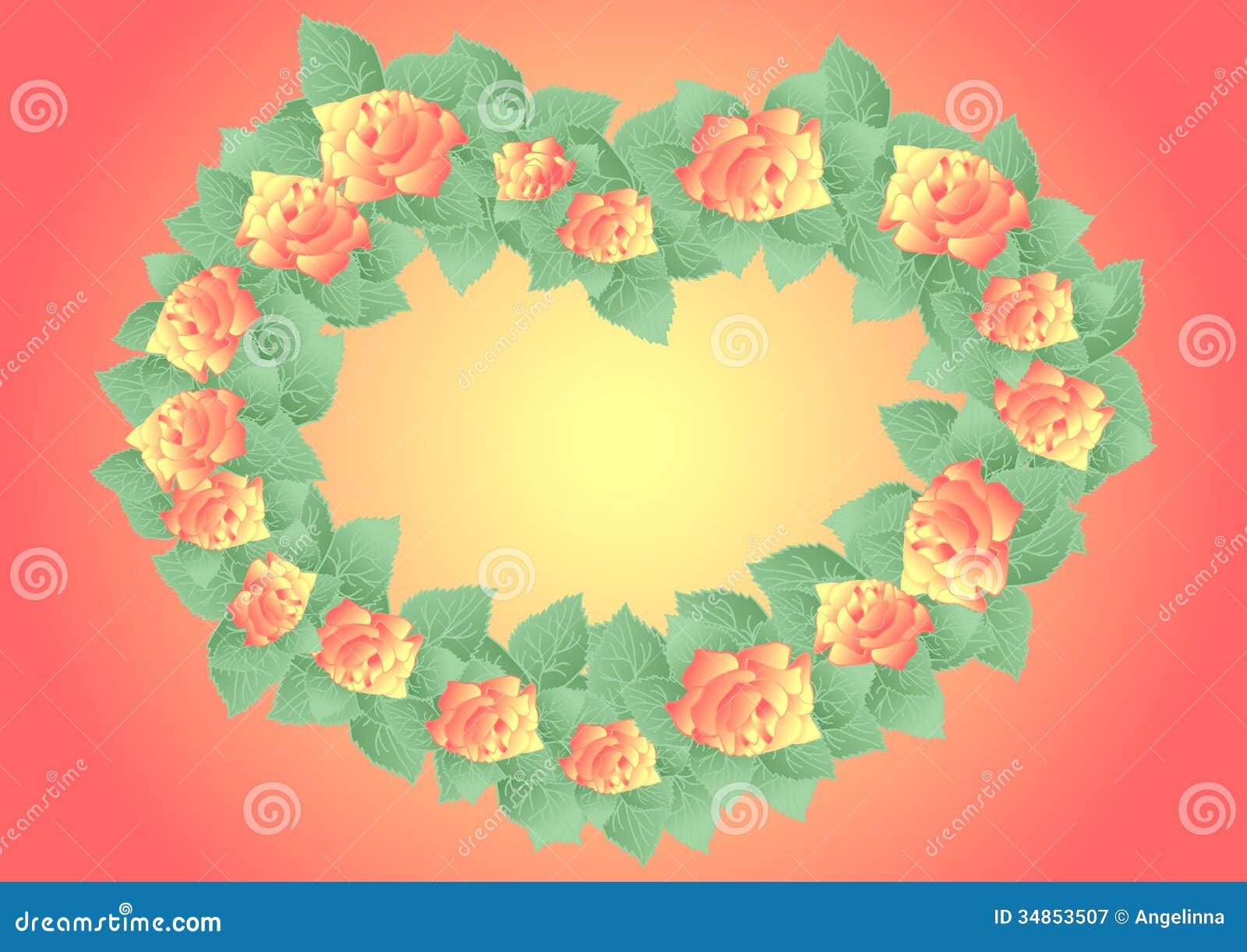Frame from abstract roses stock vector. Illustration of decoration ...