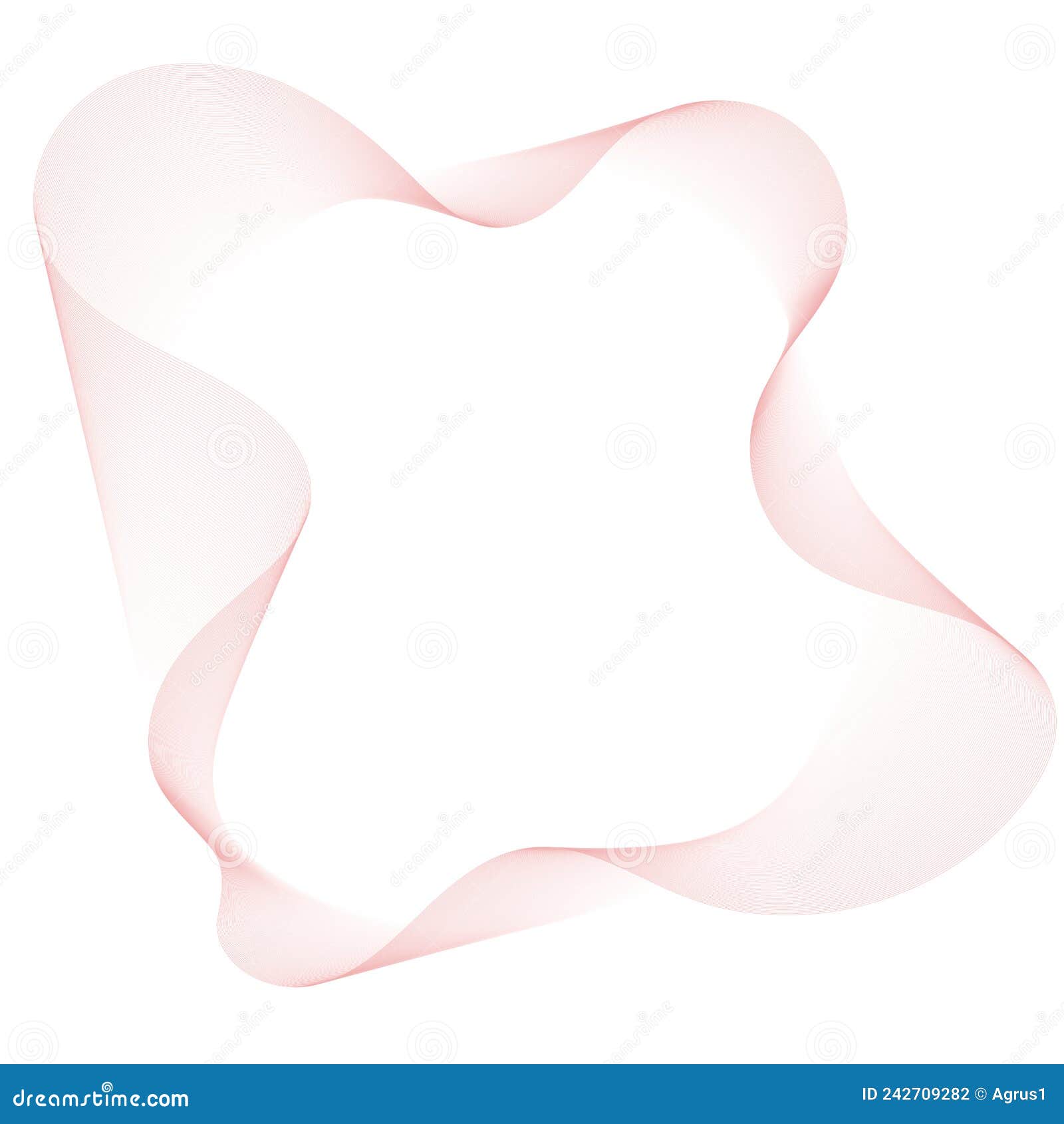 Frame with Abstract Vector Red Waves Lines on White Background Stock ...