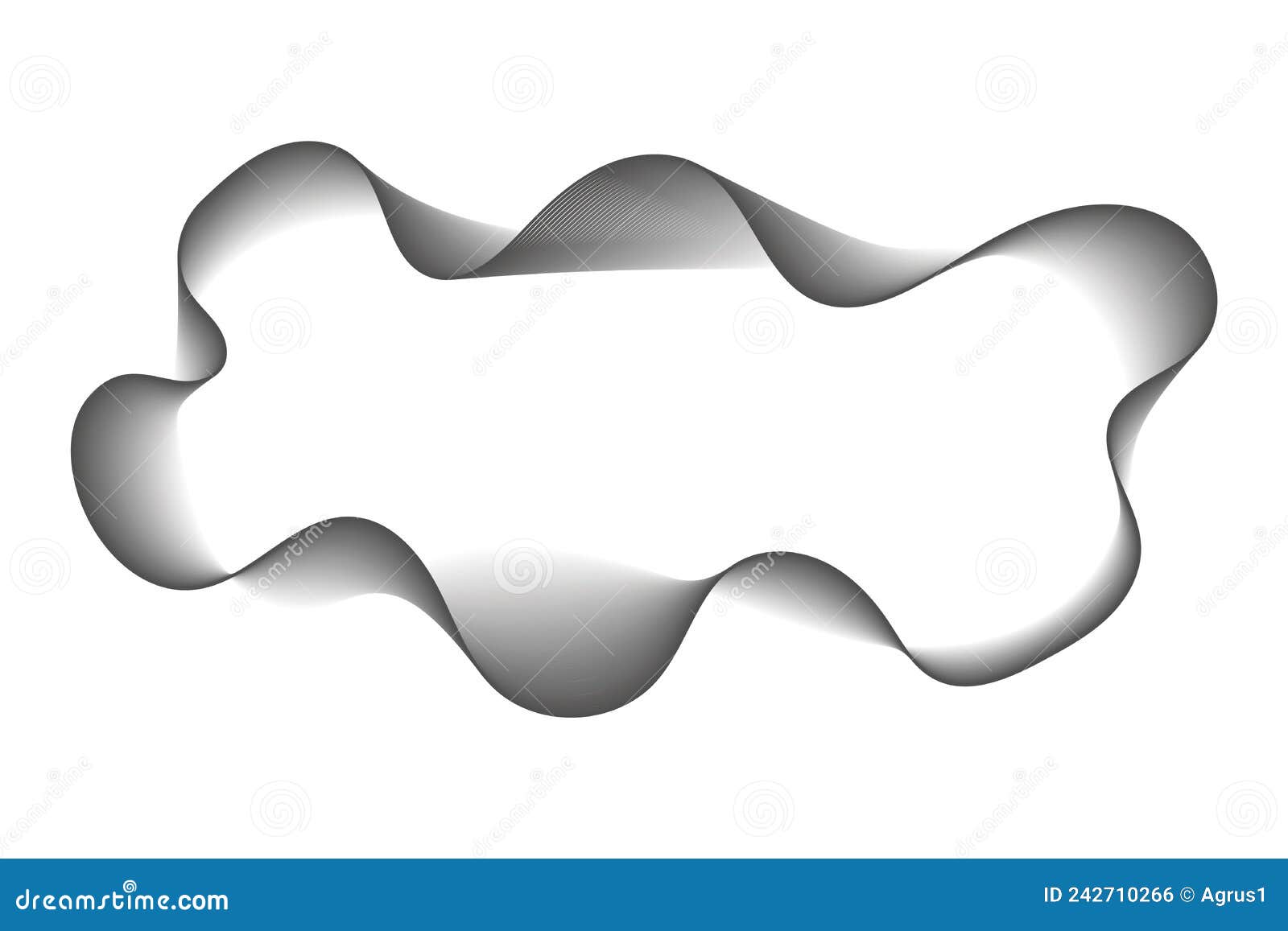 Frame with Abstract Vector Waves Lines on White Background Stock Vector ...
