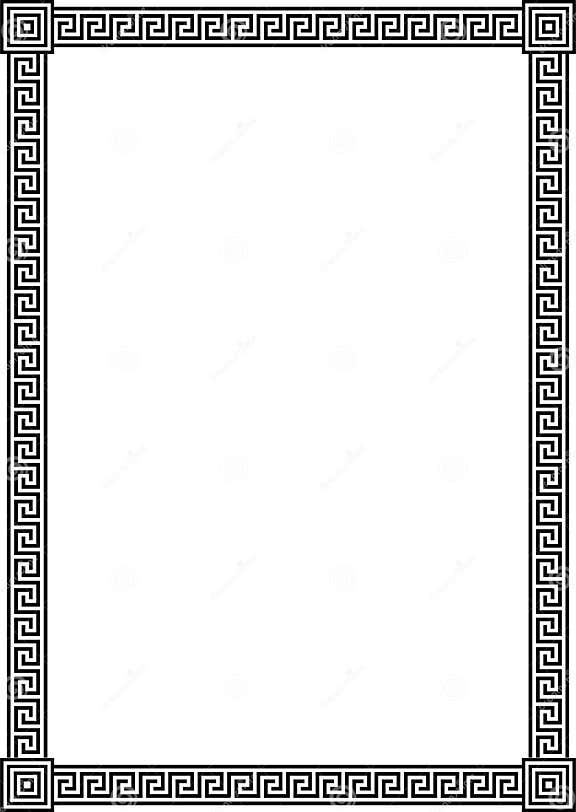 Frame with Ancient Greek Meander Pattern Stock Vector - Illustration of ...