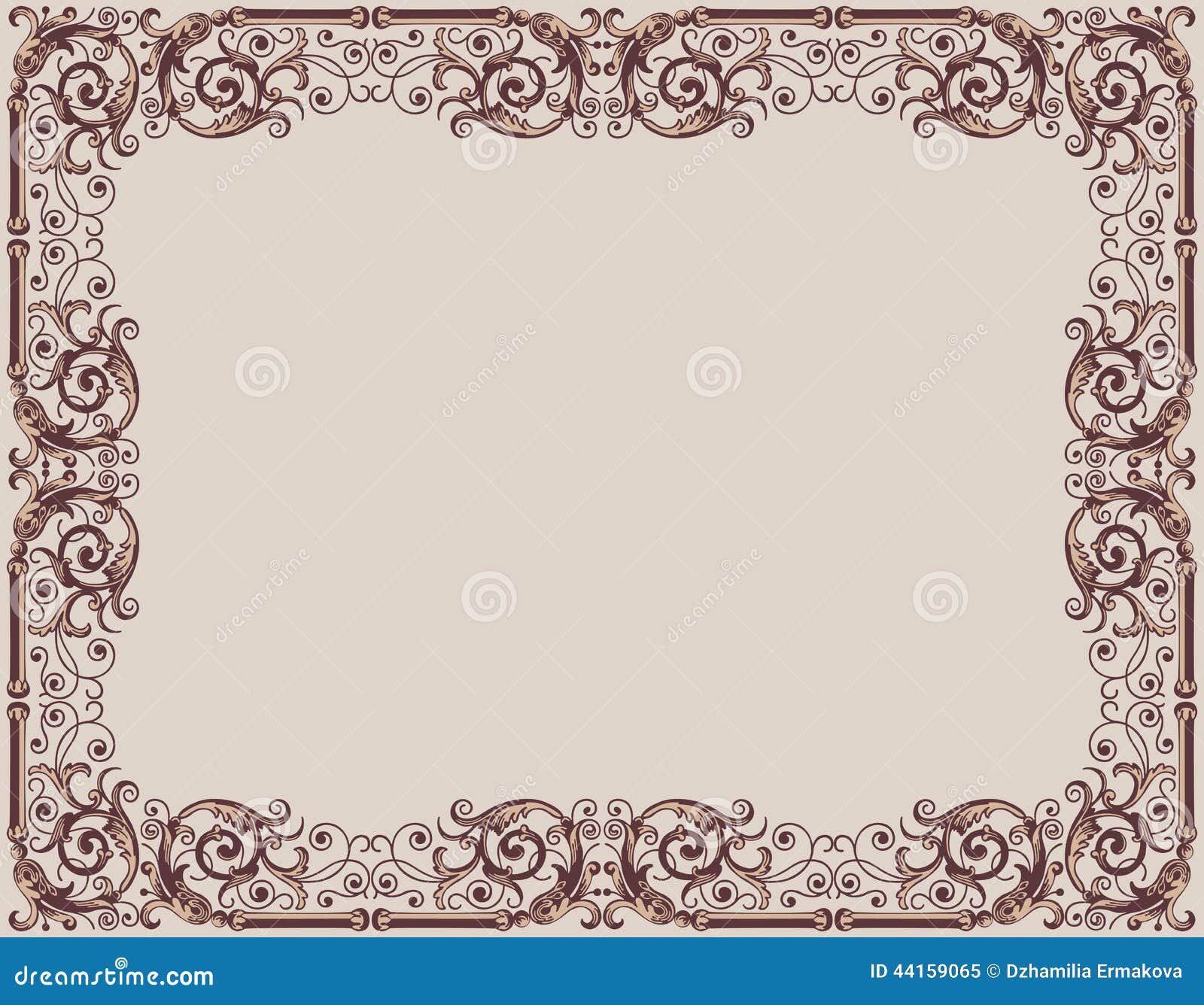 Frame in ancient style stock vector. Illustration of vintage - 44159065