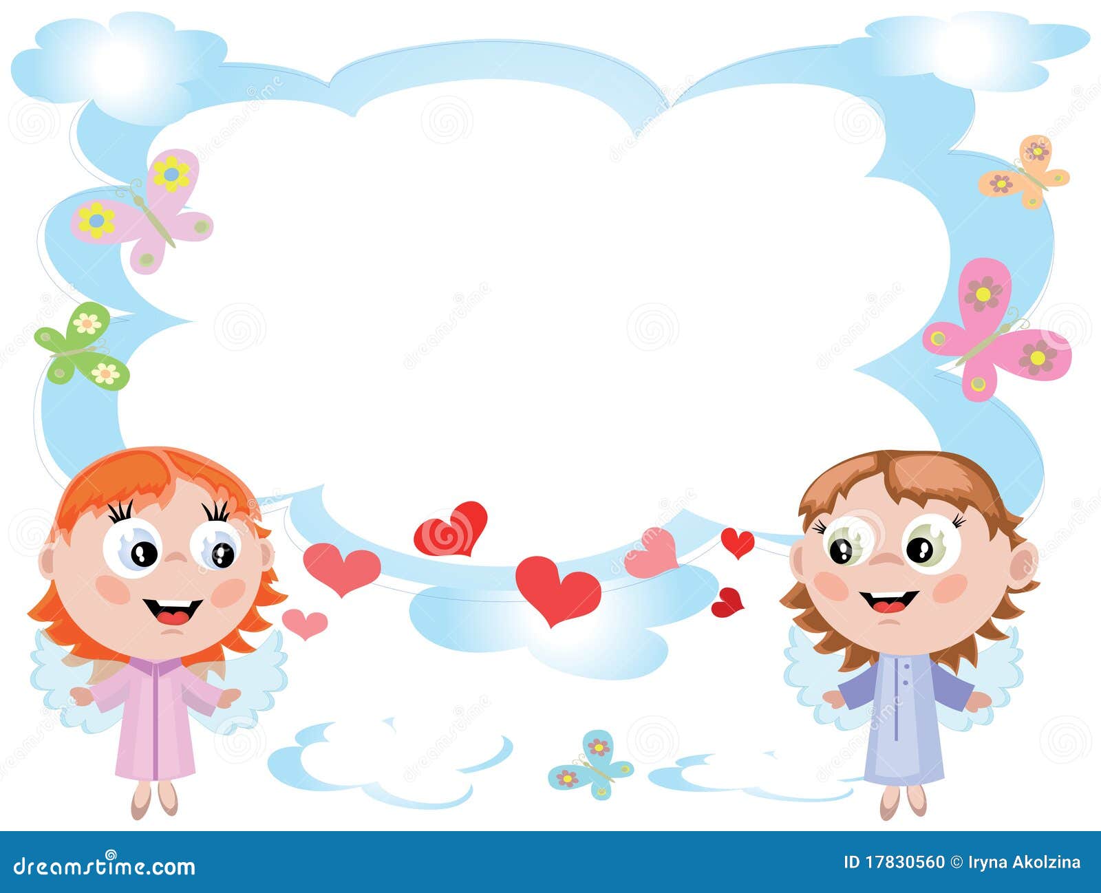 Frame with angels, CMYK stock vector. Illustration of holiday - 17830560