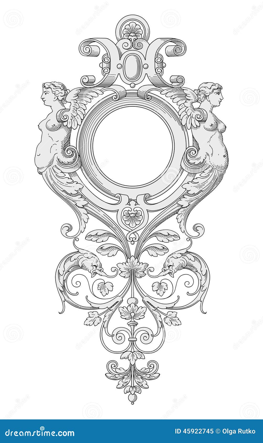 Frame with Angels stock vector. Illustration of circle - 45922745