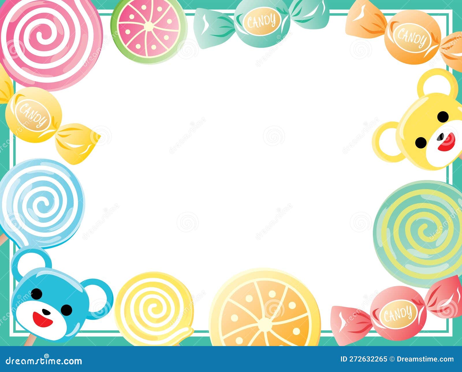 Frame the Animal Candy of Bear Stock Vector - Illustration of design ...