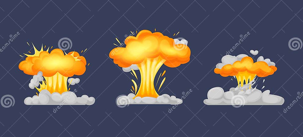 Frame Animation with Effect of Burning, Explosion, Divided into Frames ...