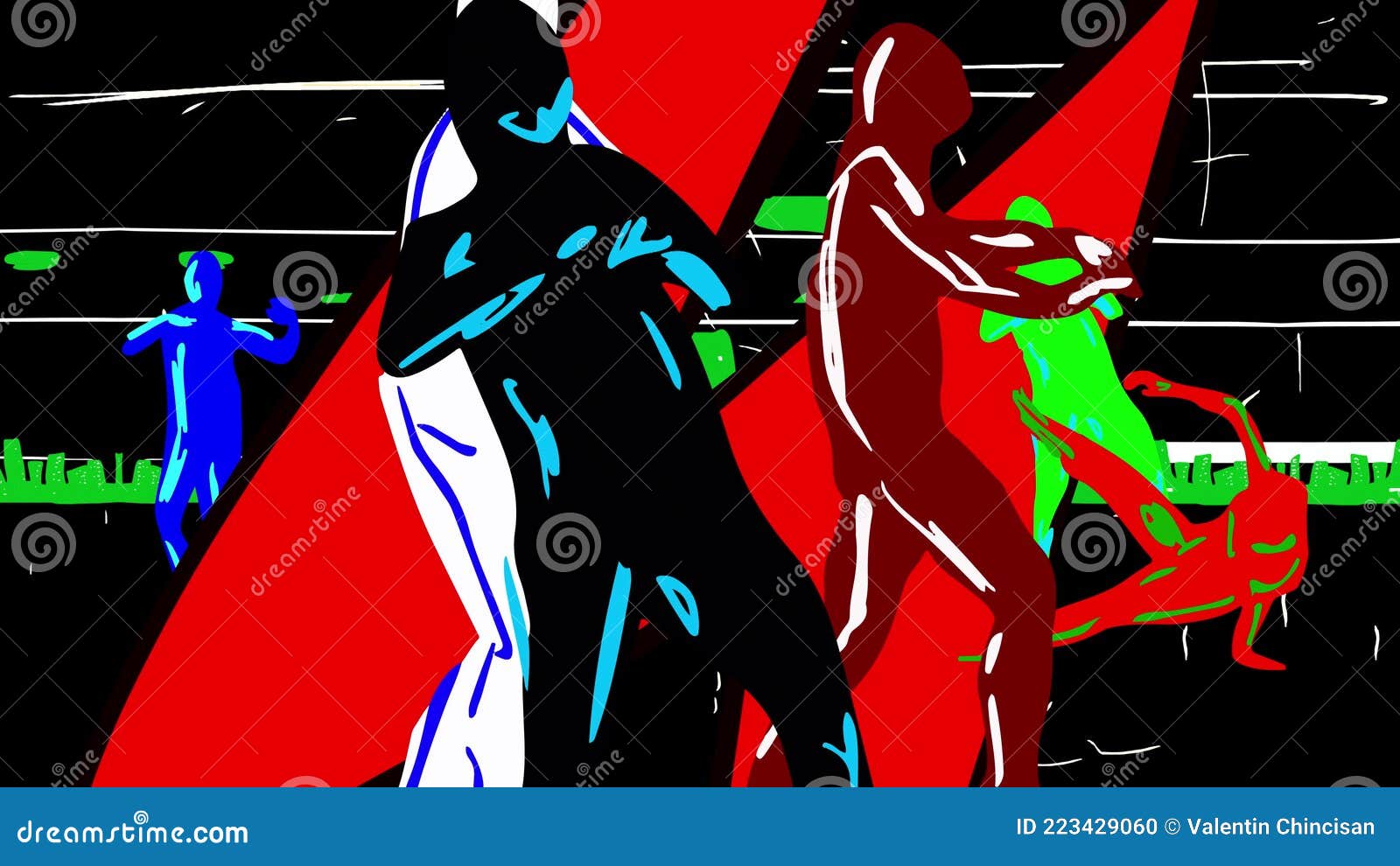 Cartoon loop dancers stock footage. Video of moves, vintage - 223429060