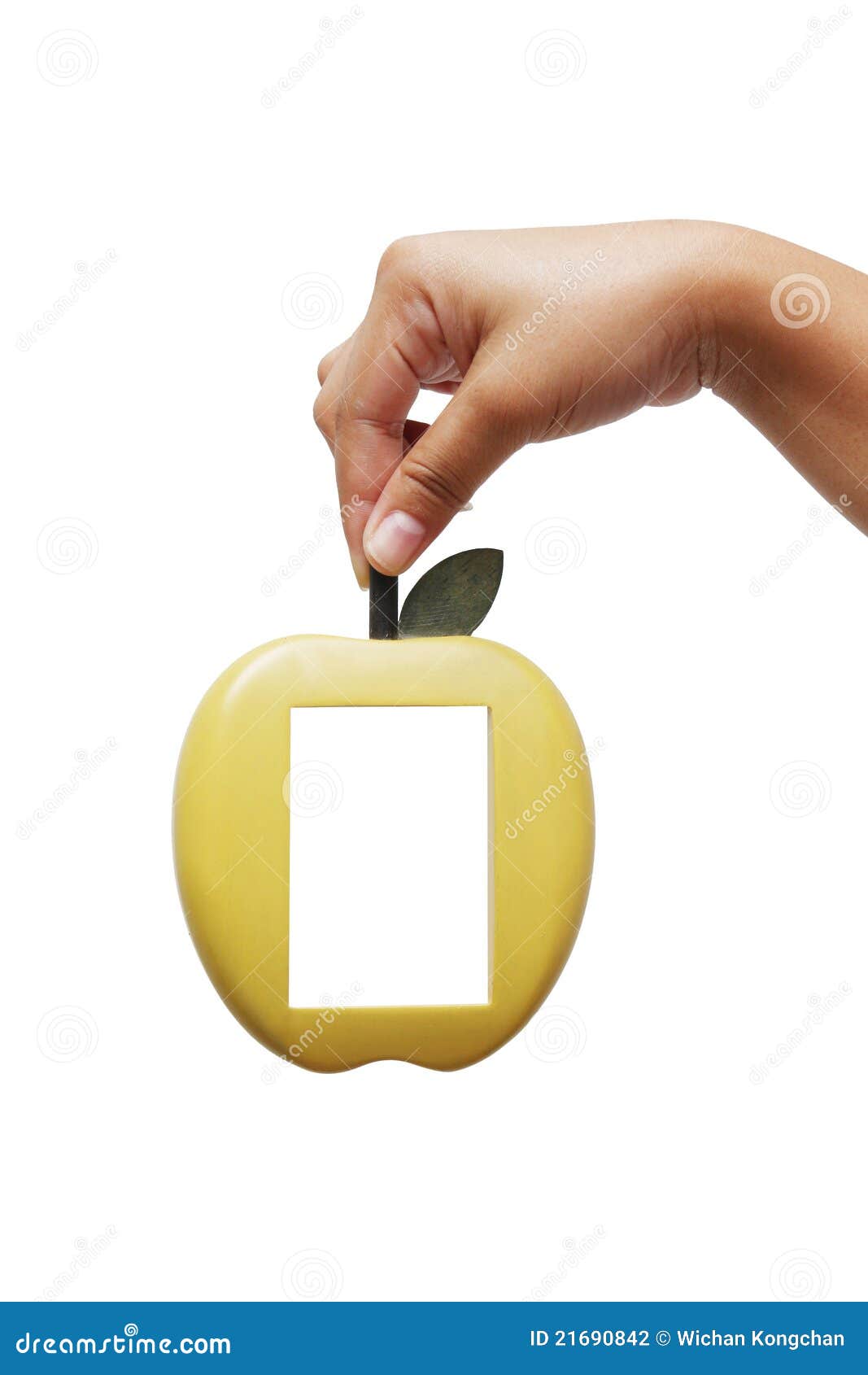 Frame apple in hand stock photo. Image of branch, space - 21690842