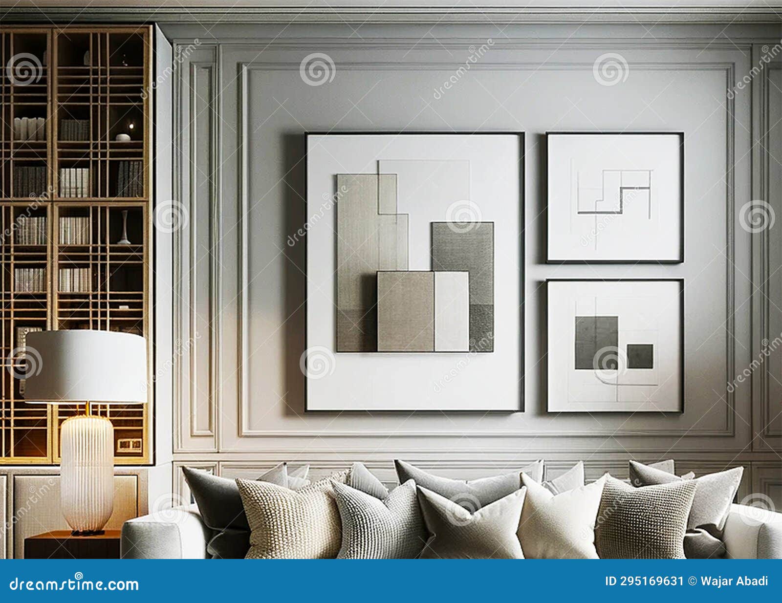 Frame Artwork in Contemporary Interior Style Stock Image - Image of ...
