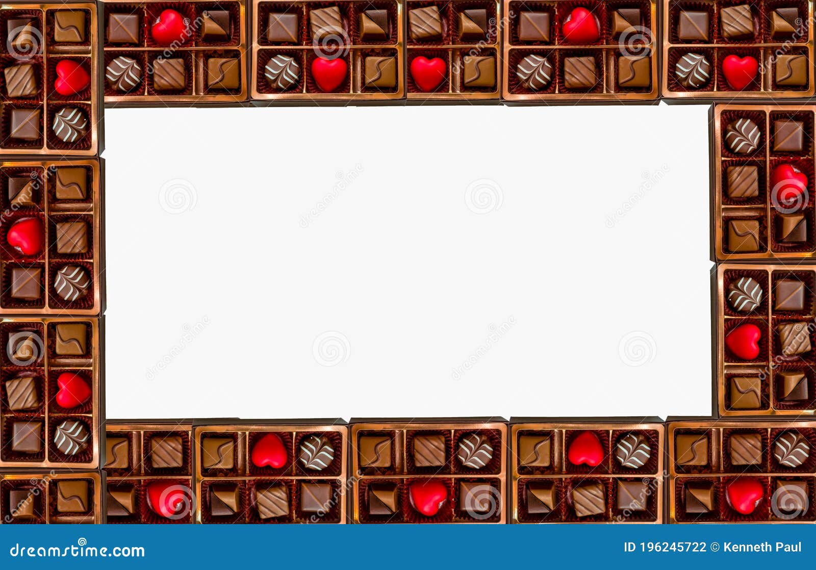 Frame of Assorted Chocolates Stock Photo - Image of dark, background ...
