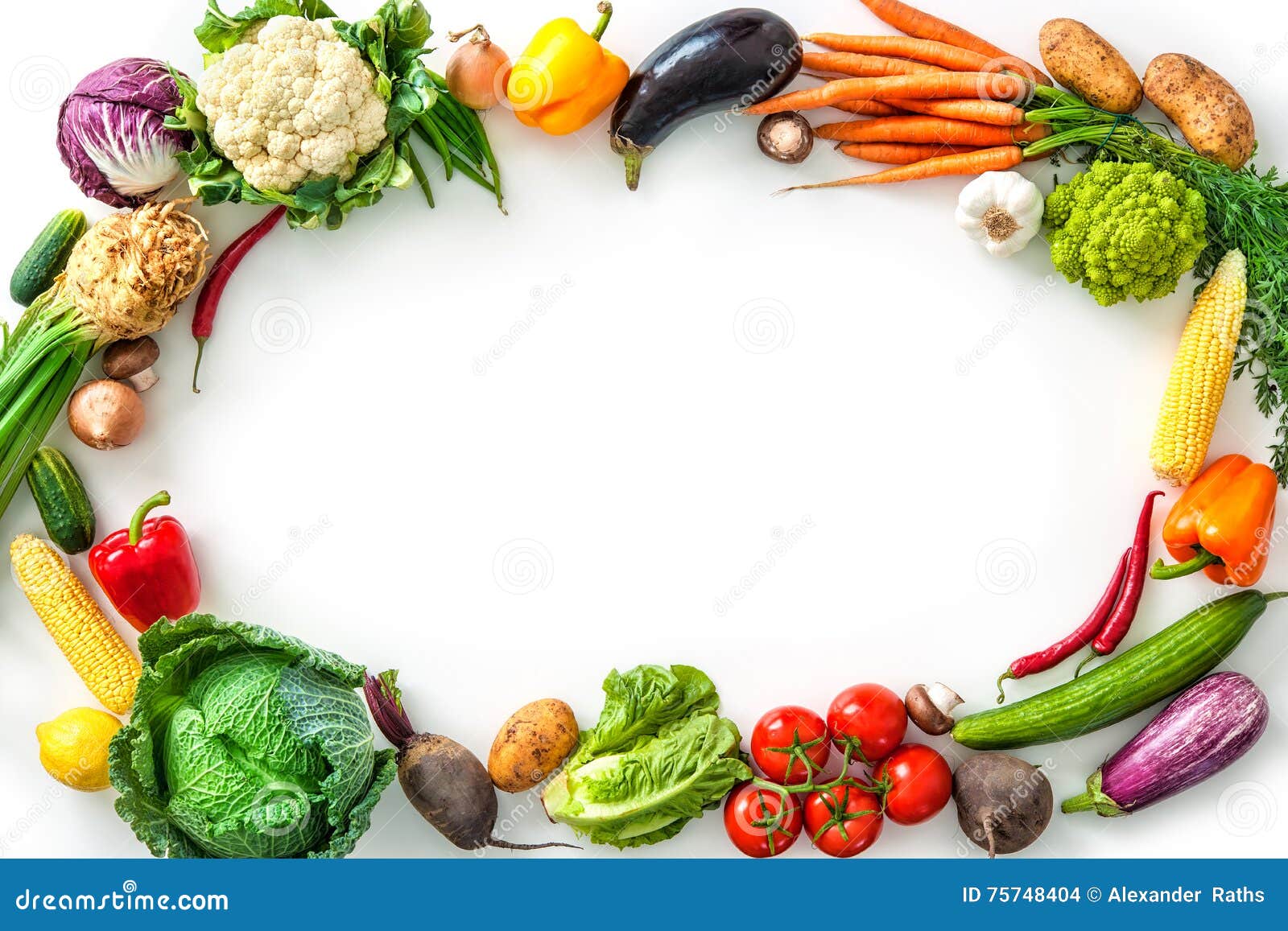 Frame of Assorted Fresh Vegetables Stock Photo - Image of life, group ...