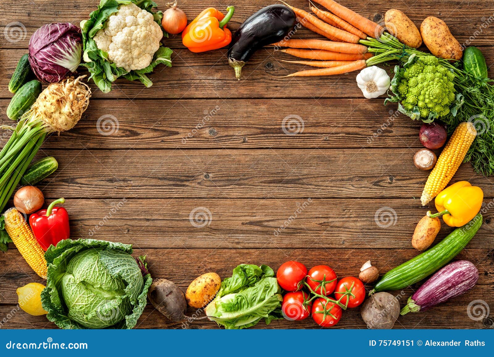 Frame of Assorted Fresh Vegetables Stock Image - Image of bunch, food ...
