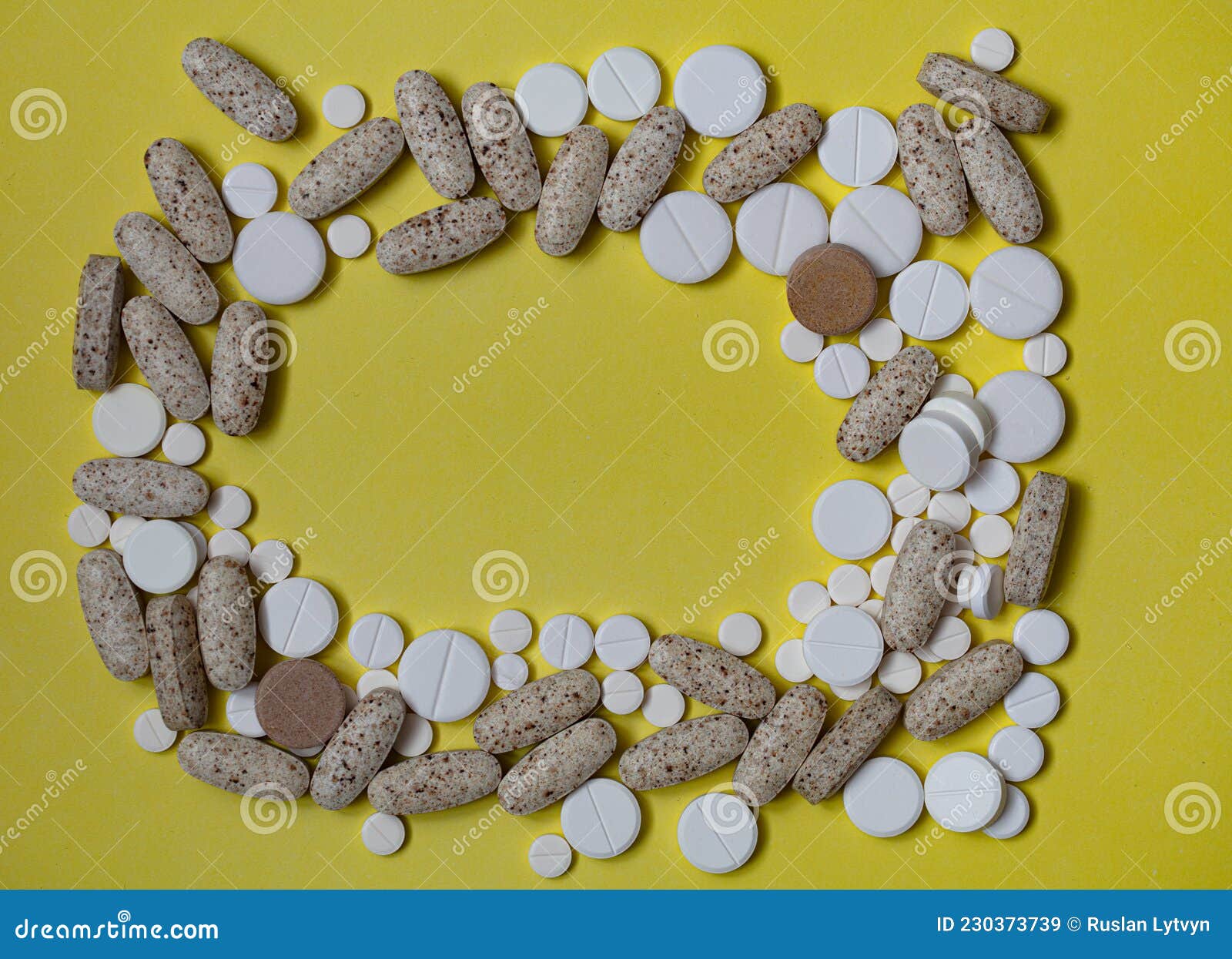 Frame from assorted pills stock image. Image of assorted - 230373739