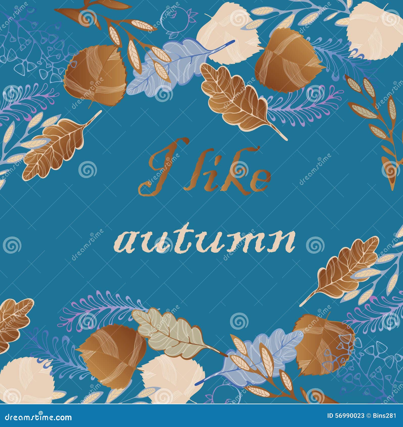 Frame for autumn card stock vector. Illustration of vector - 56990023