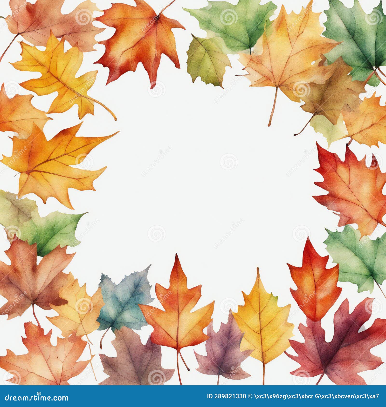 A Frame of Autumn Leaves, Digital Illustration Stock Illustration ...