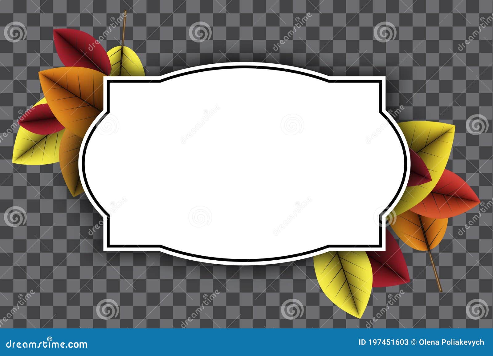 Frame with Autumn Leaves. October Pattern Border Stock Vector ...