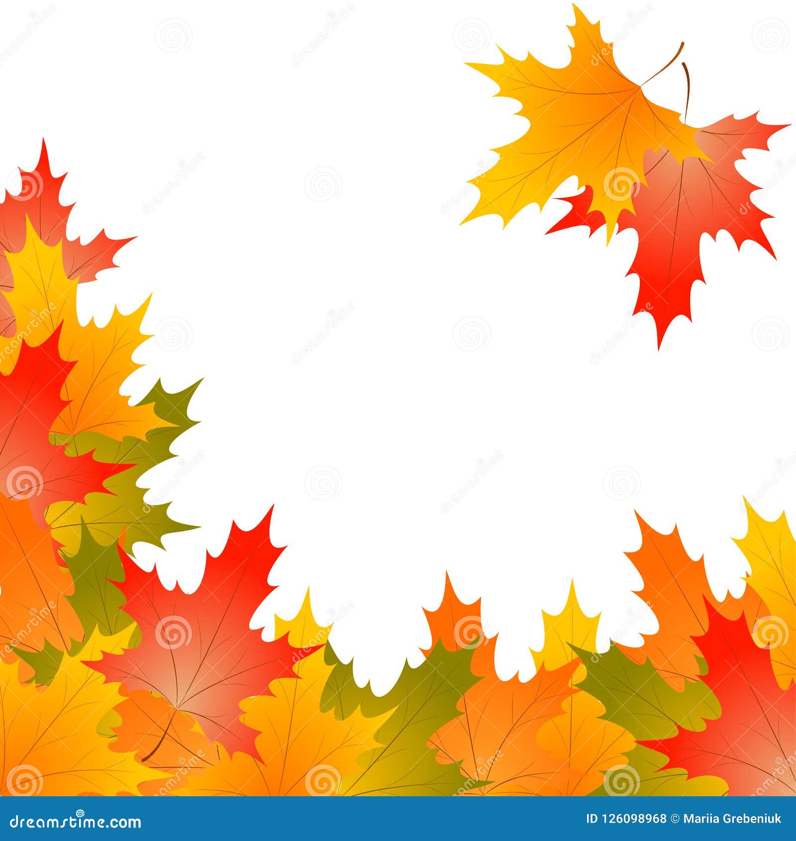 Frame of Autumn Maple Leaves on a White Background Stock Vector ...