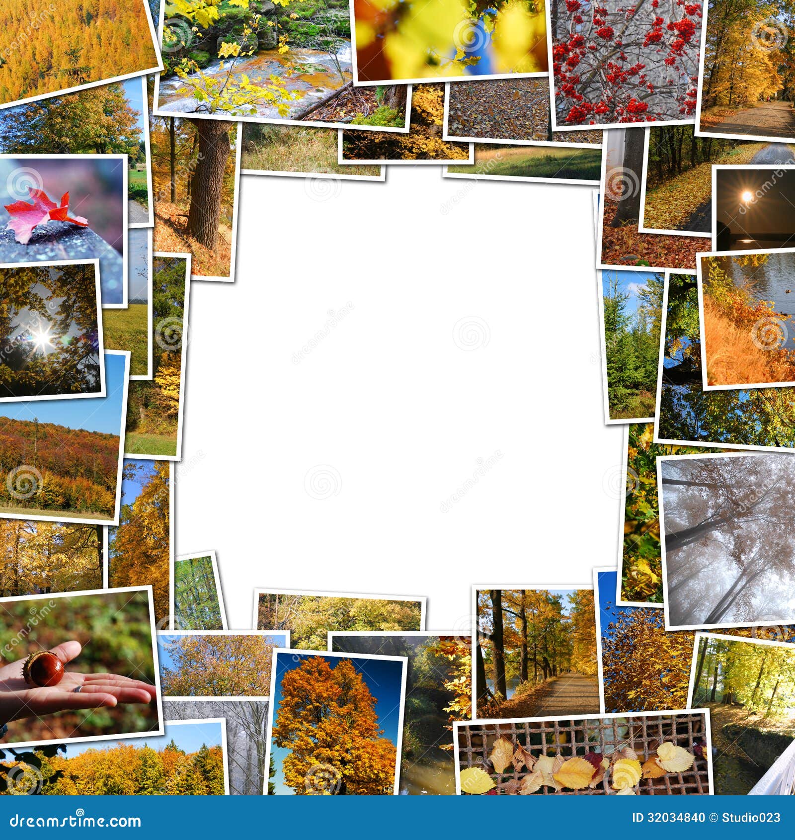 Frame of autumn photos stock photo. Image of isolated - 32034840