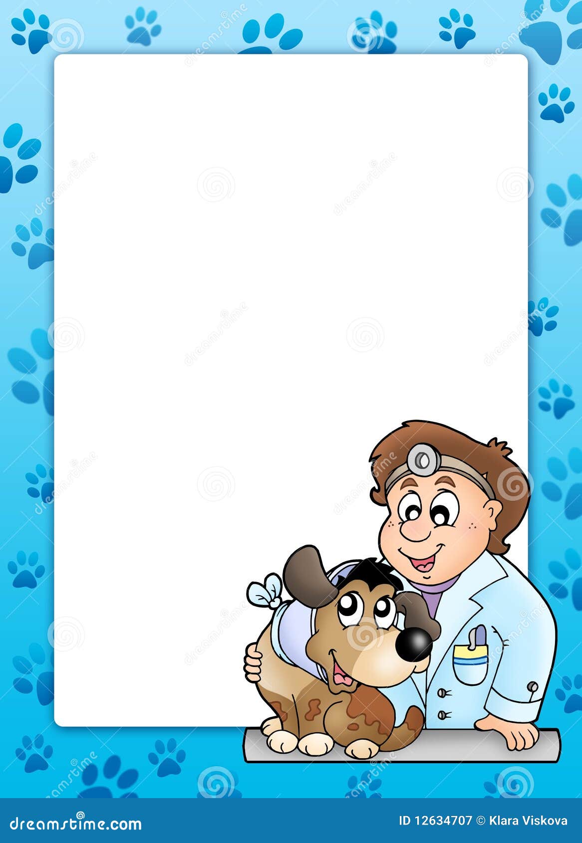 Frame Azul Com Tema Veterinário Ilustração Stock - Ilustração de arte ...
