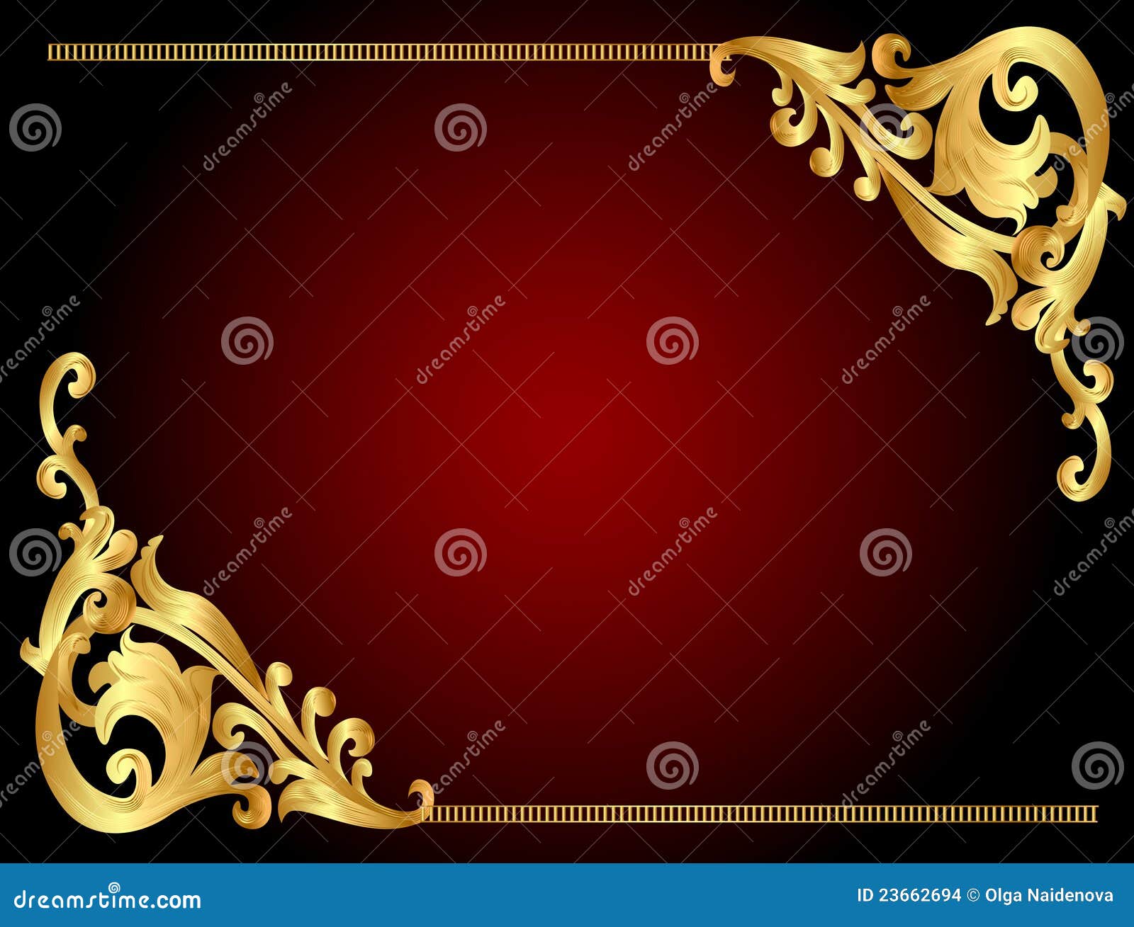 Frame Background With Gold(en) Angular Pattern Vector Illustration ...