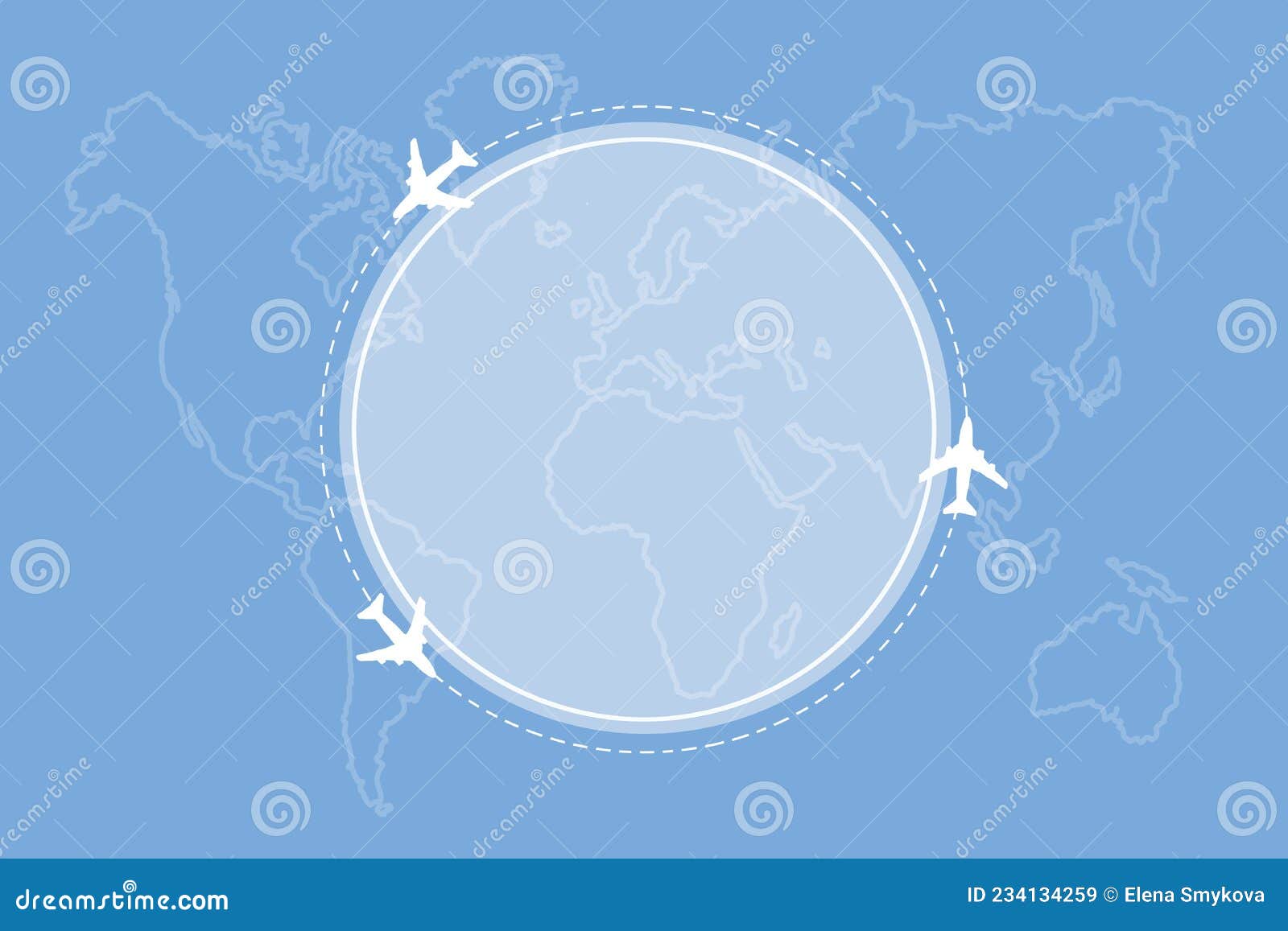 Frame, Background with a World Map for Civil Aviation Day Stock Image ...