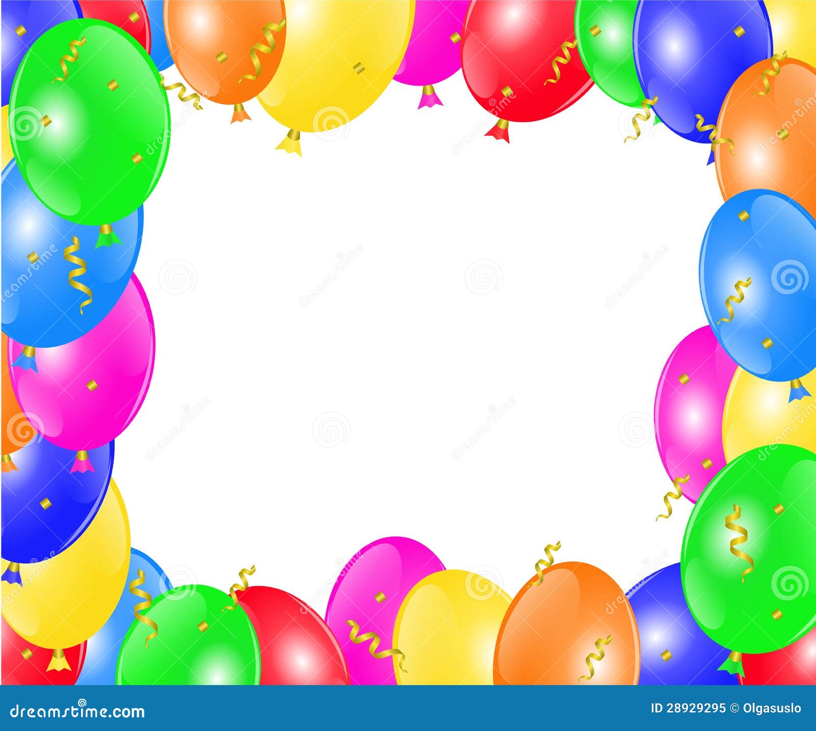 Frame with balloons stock illustration. Illustration of cheerful - 28929295