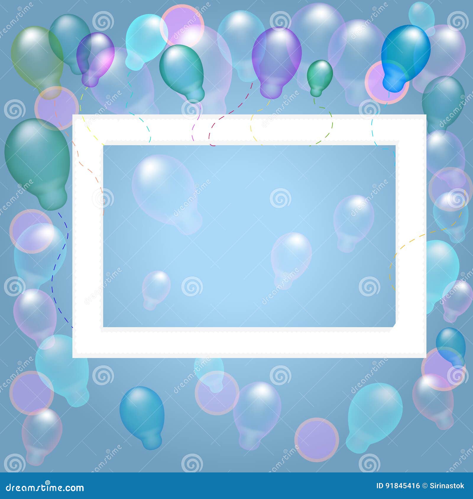 Frame Of Balloons On Transparent Background. Vector Illustration ...