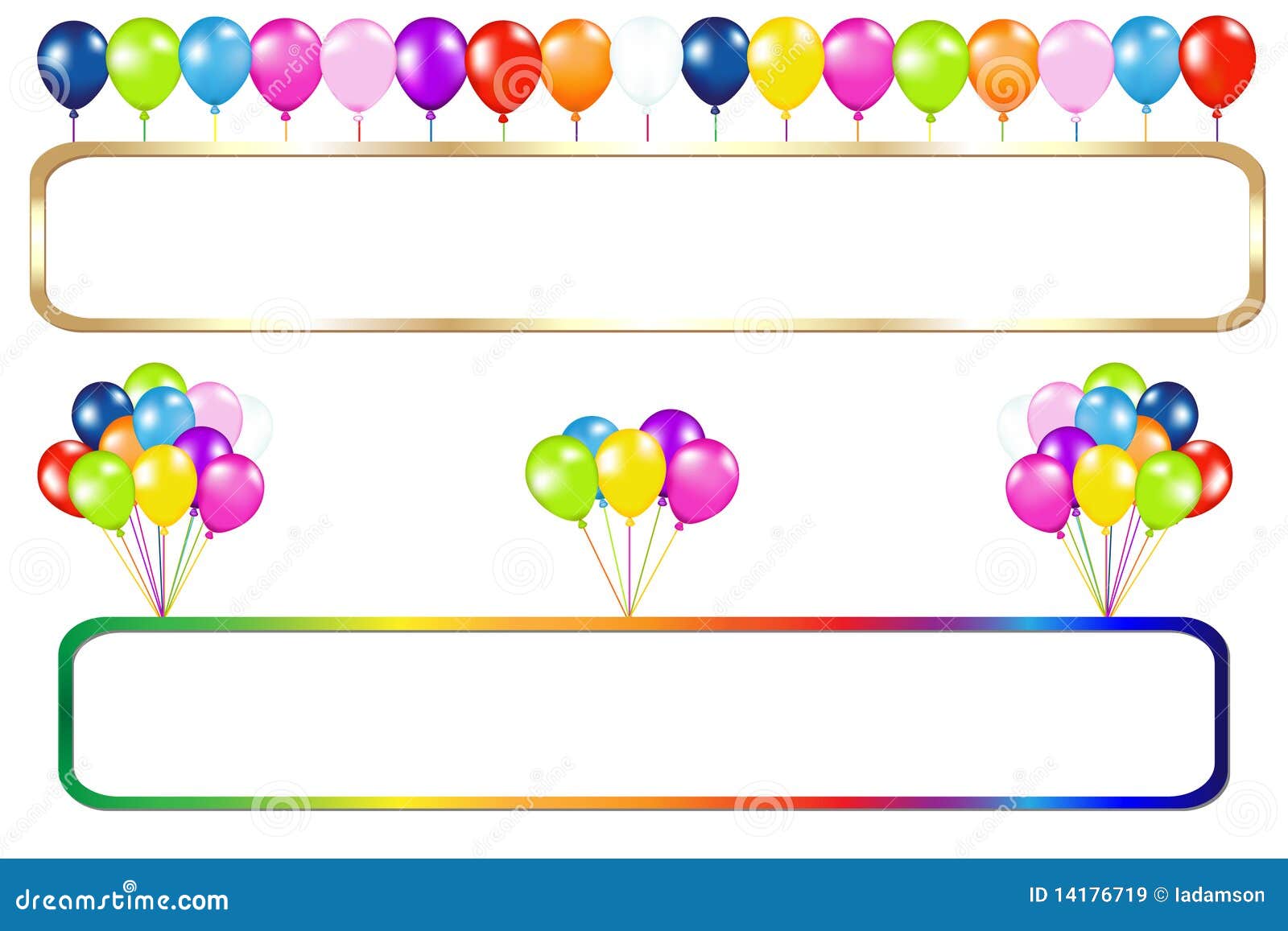 Frame with Balloons Bunches. Vector Stock Vector - Illustration of ...