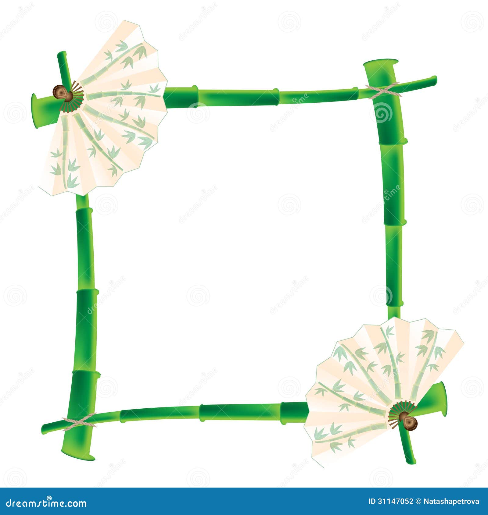 Frame of bamboo and fan stock vector. Illustration of exotic - 31147052