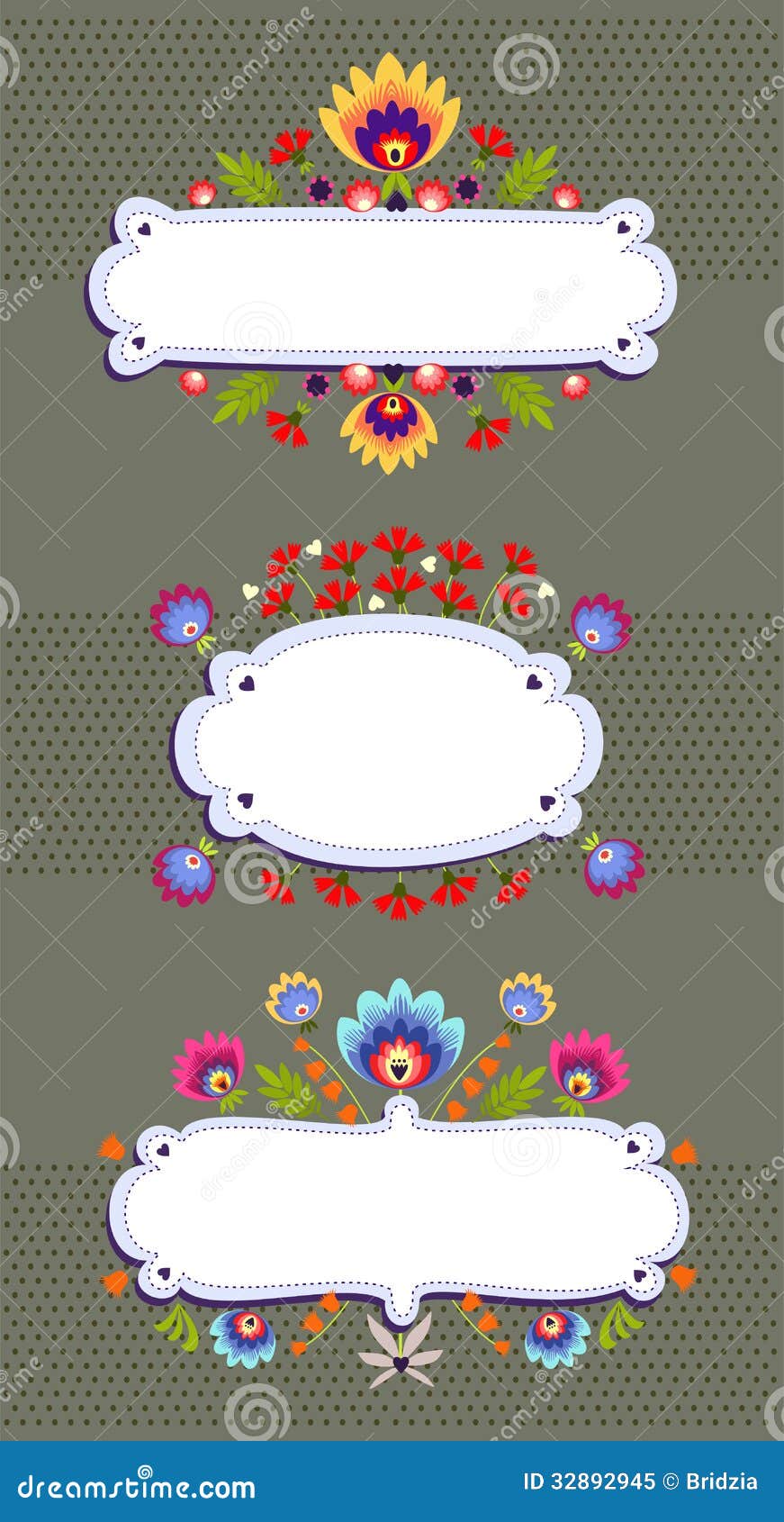 Frame Banner with Folk Pattern Stock Vector - Illustration of color ...