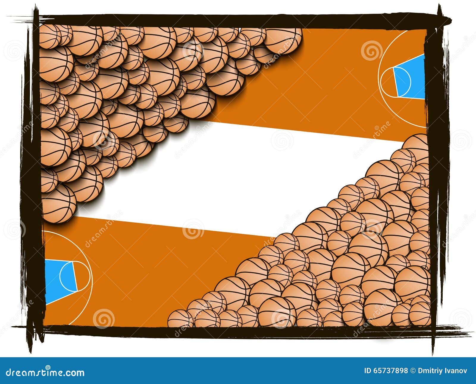 Frame with basketball stock vector. Illustration of silhouette - 65737898