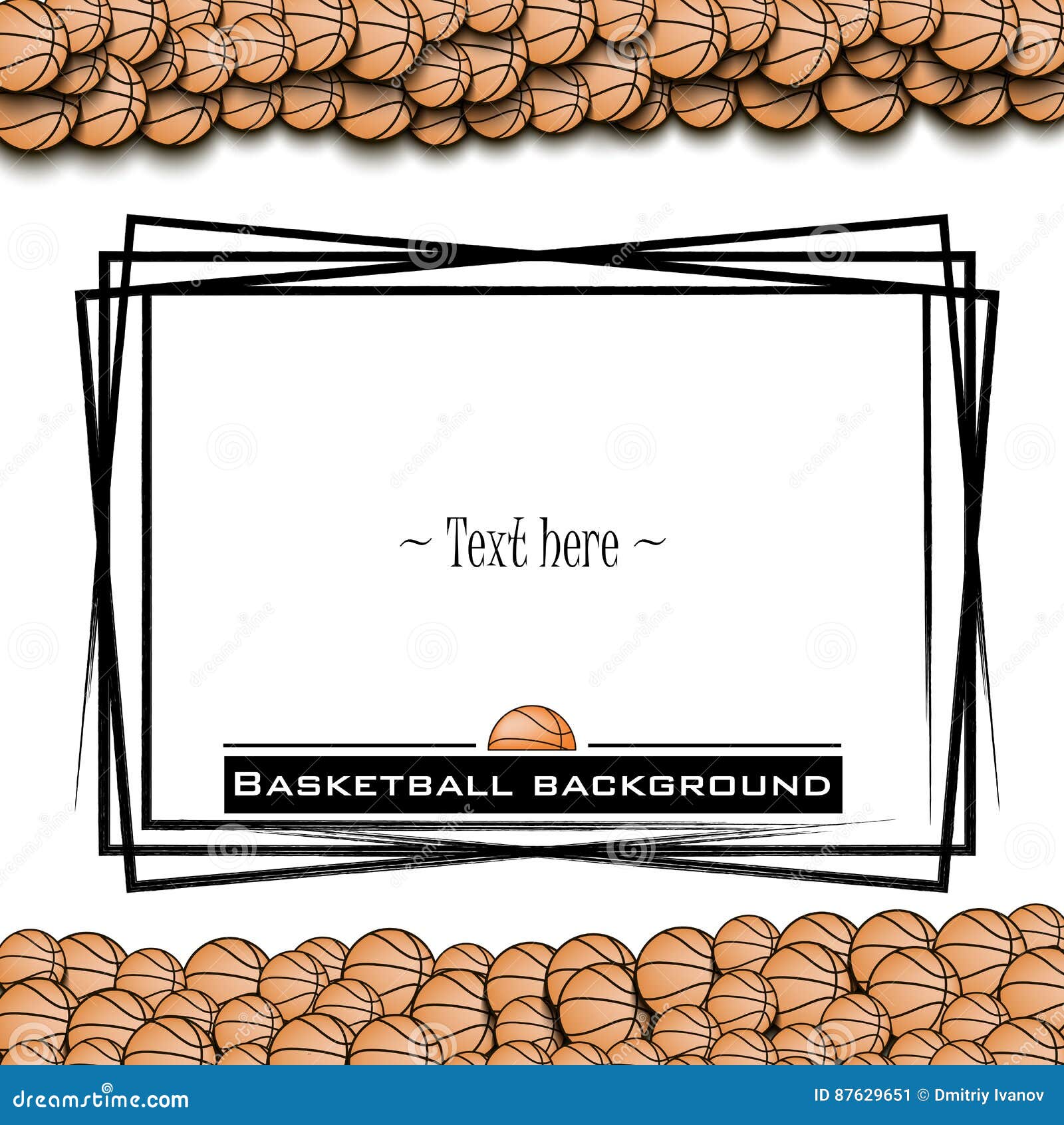 Frame with Basketball Balls Stock Vector - Illustration of green ...