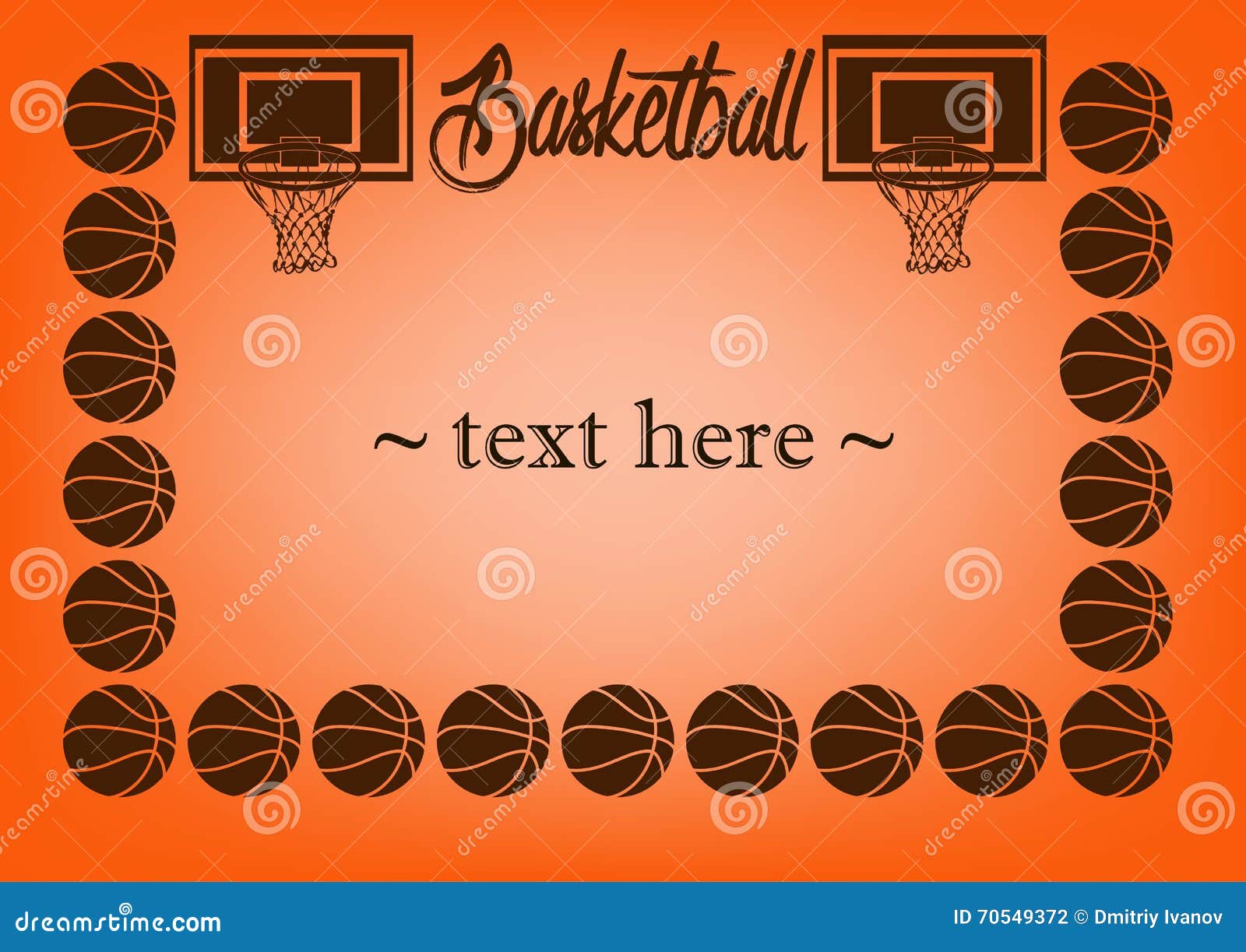 Frame with basketball stock vector. Illustration of abstract - 70549372