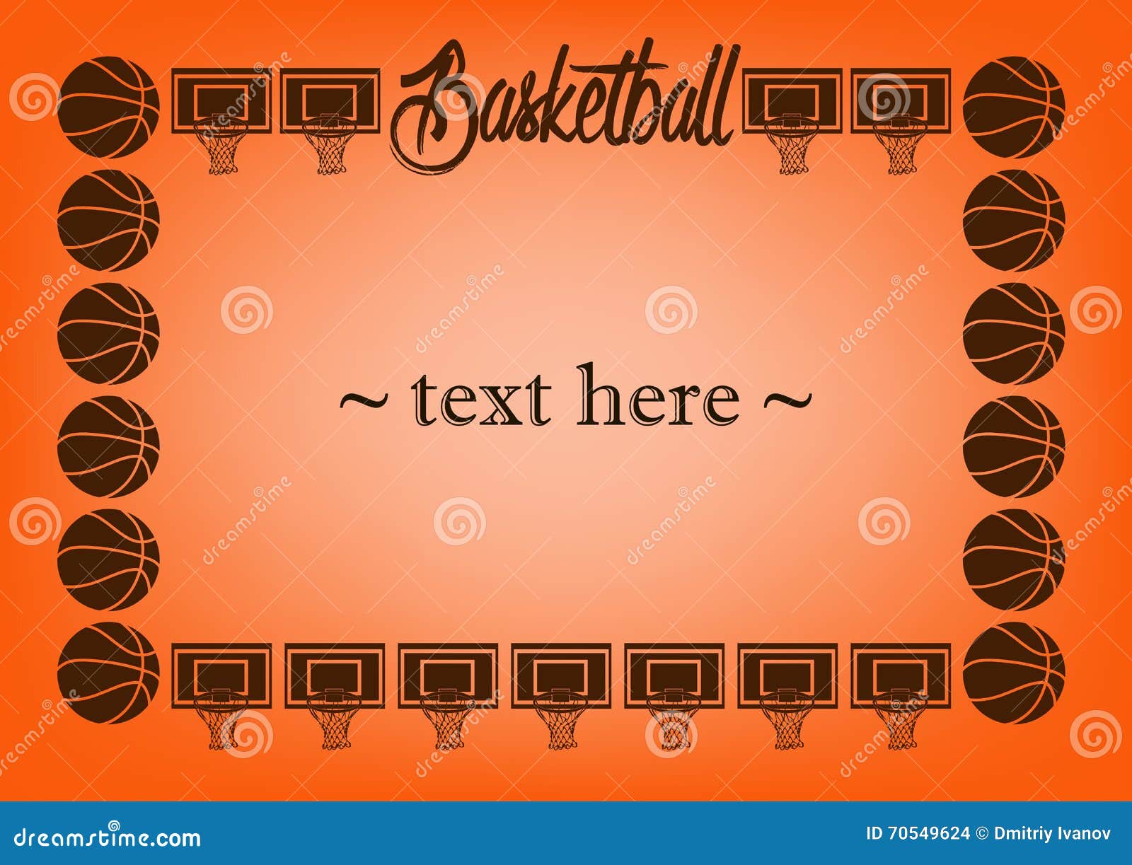 Frame with basketball stock vector. Illustration of goal - 70549624