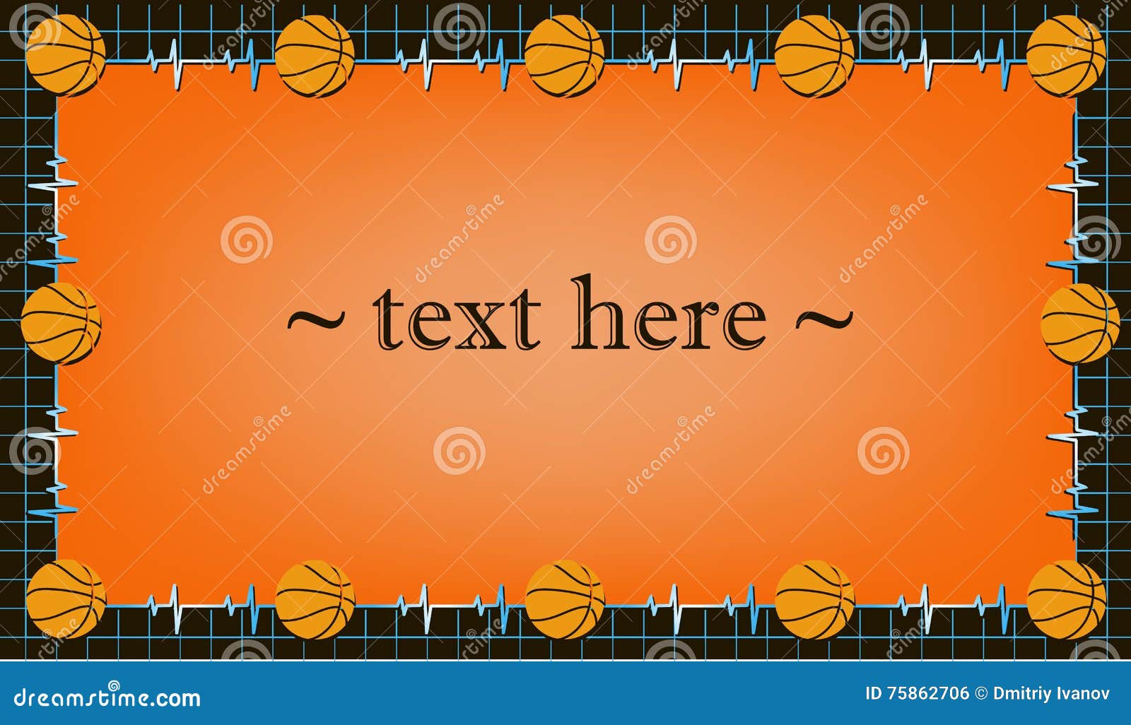 Frame with basketball stock vector. Illustration of marking - 75862706