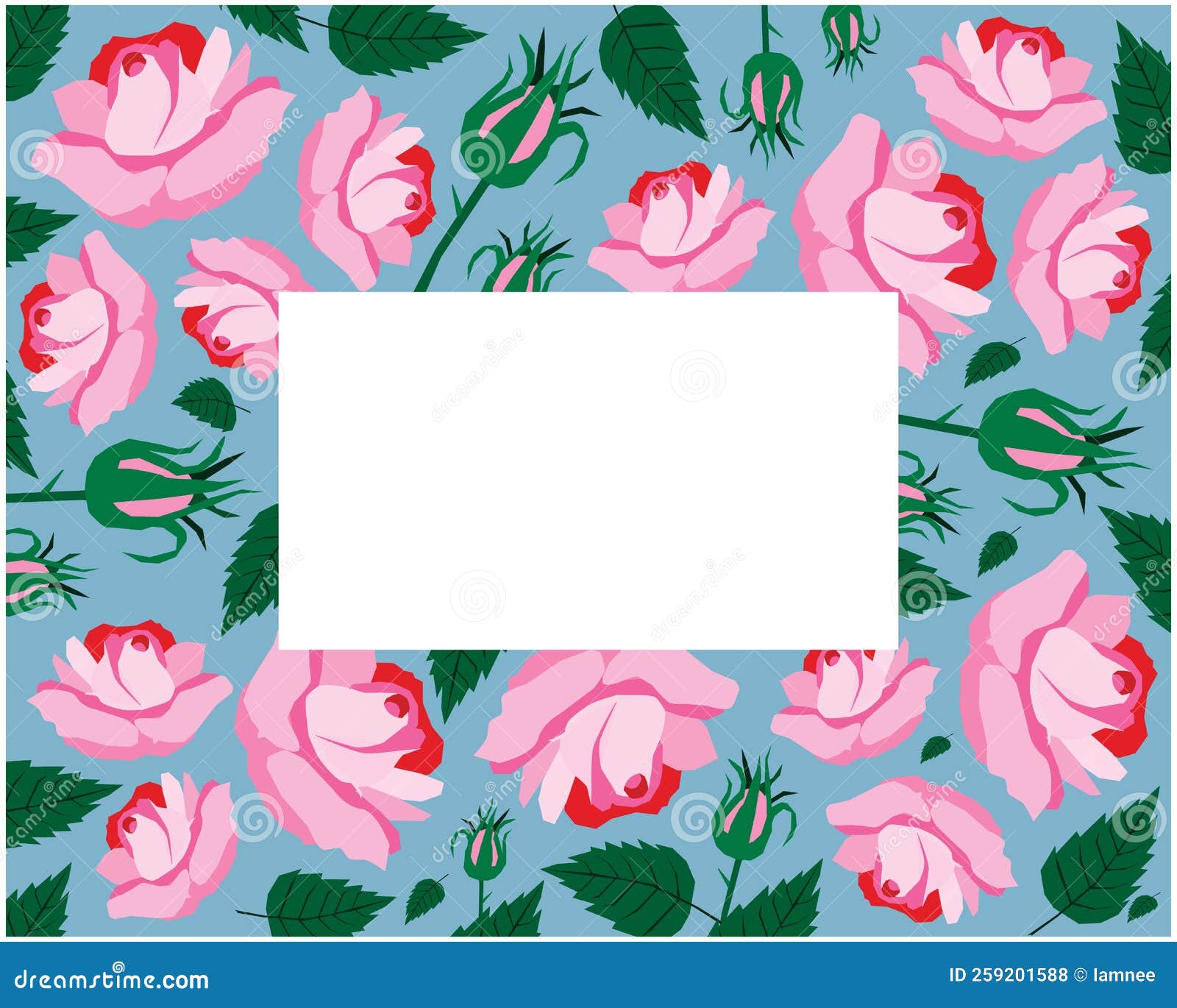 Frame of Beautiful Pink Roses Stock Vector - Illustration of essence ...