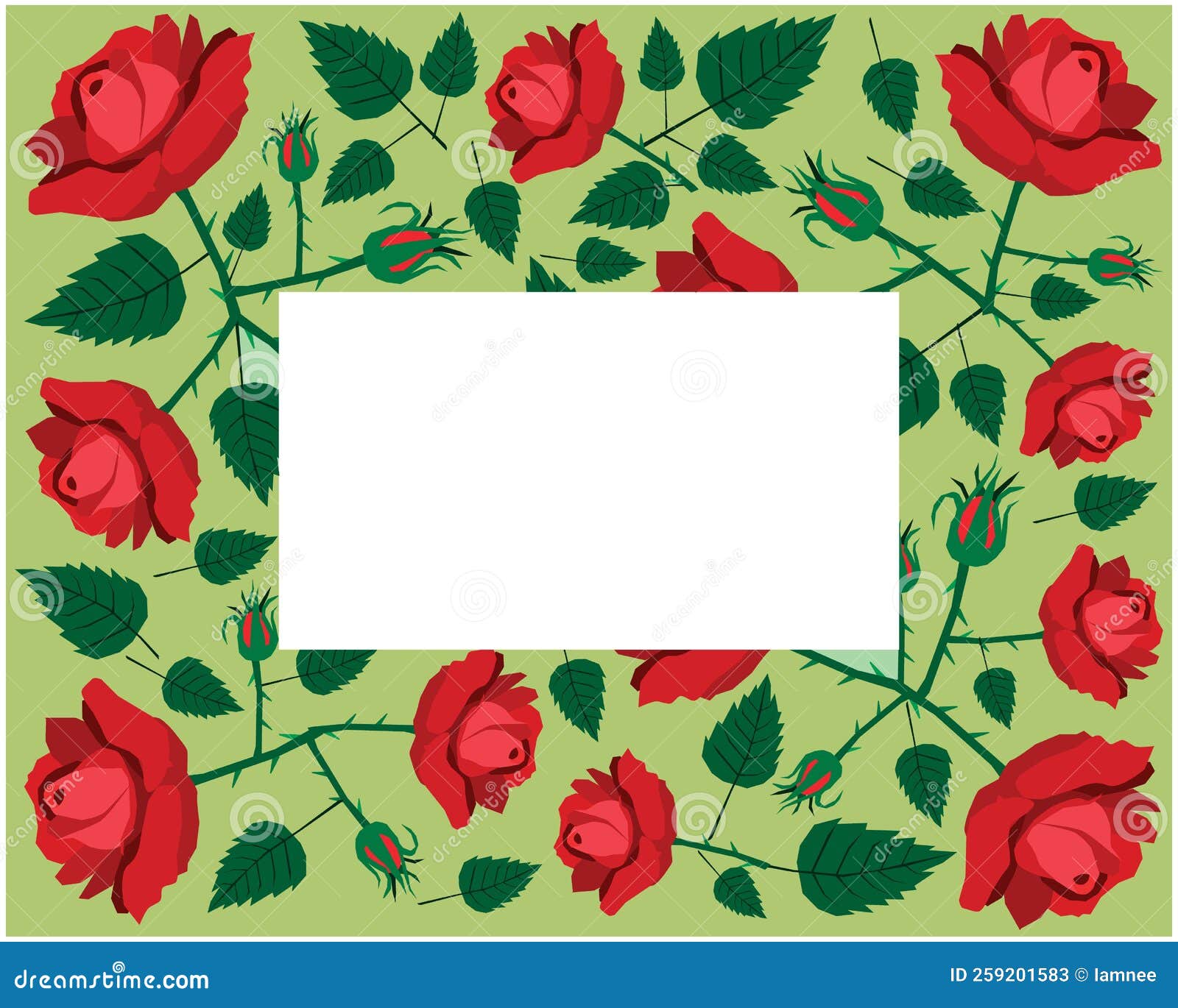 Frame of Beautiful Red Roses Stock Vector - Illustration of celebration ...