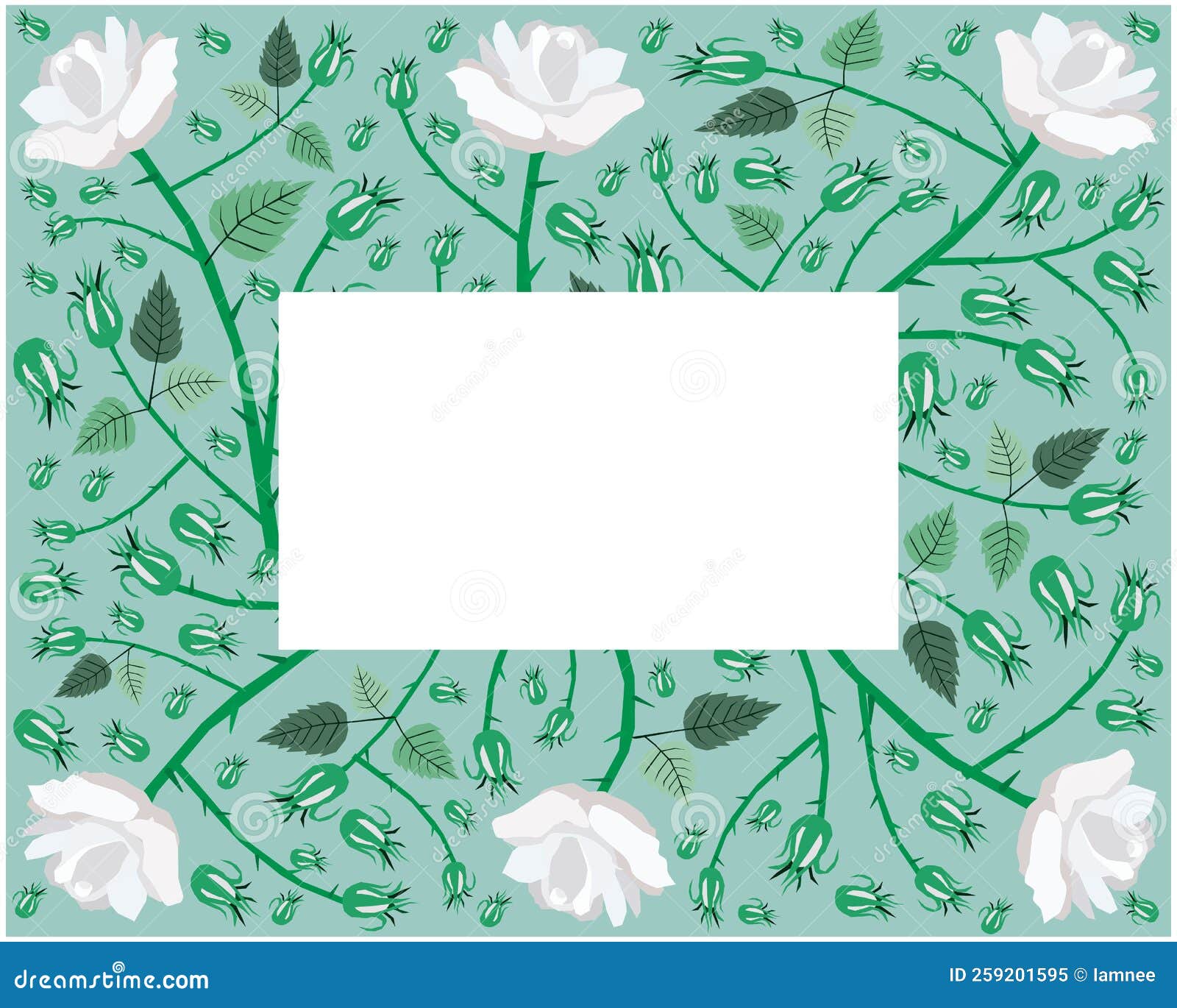 Frame of Beautiful White Roses Stock Vector - Illustration of birthday ...