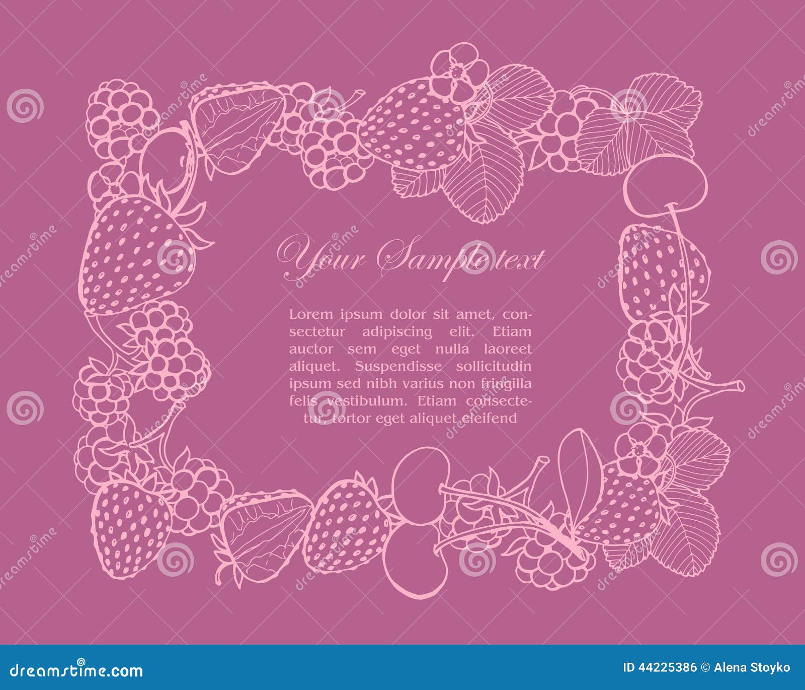 Frame of berries stock vector. Illustration of food, delicious - 44225386